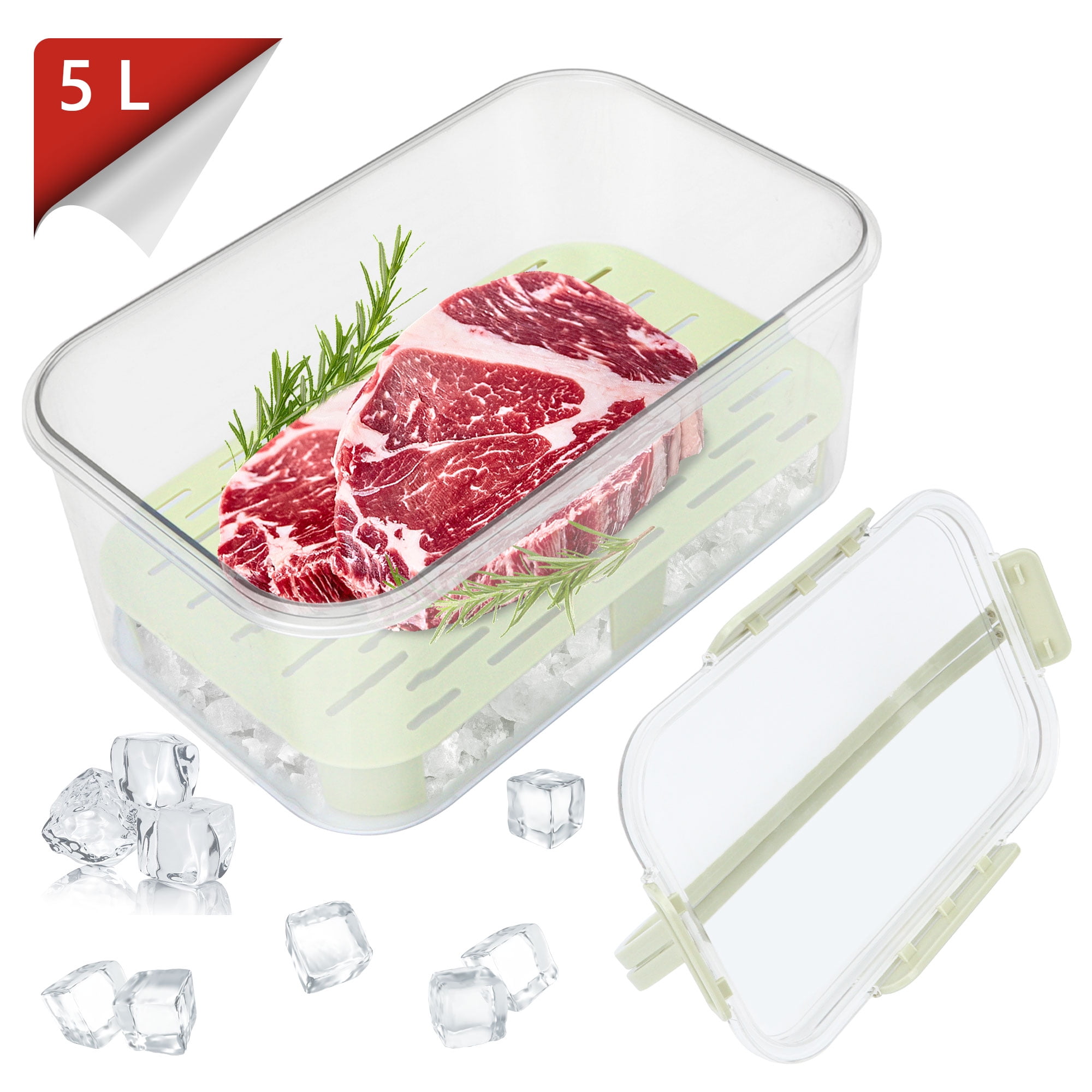 Tripumer 5L Salmon Refrigerated Fresh Keeping Box Sealed Leak Proof ...