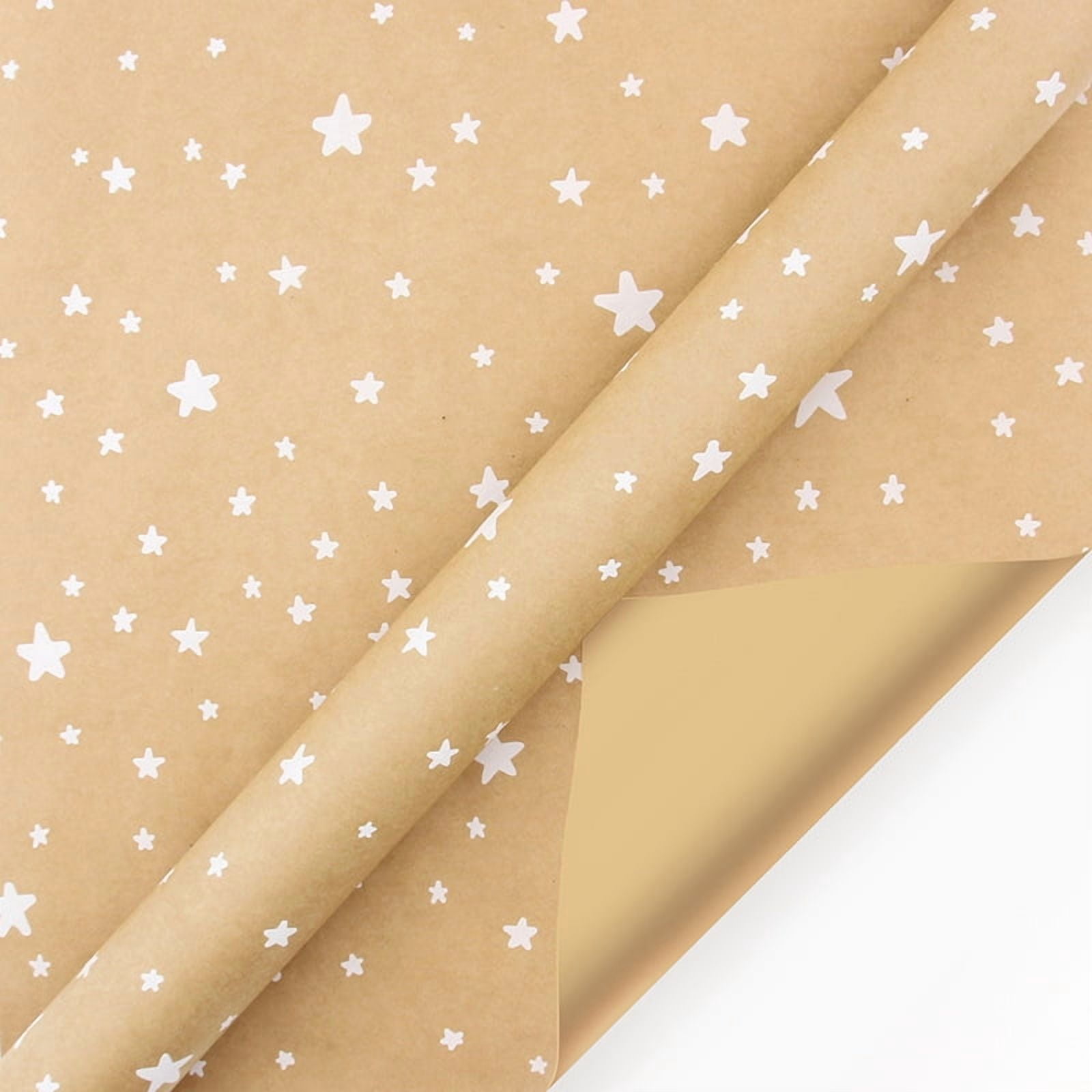 Tripumer Star Brown Kraft Wrapping Paper 17 inch X 49.2 feet for ...