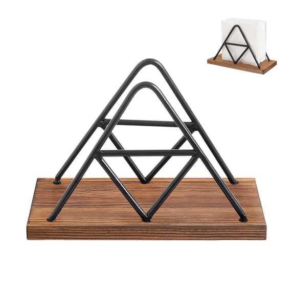 Tripumer Wooden Iron Table Napkin Holder, Paper Towel Organizer for ...