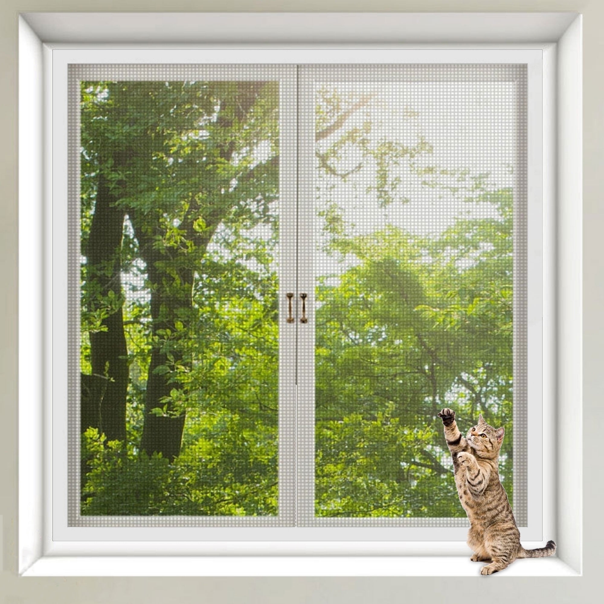 Tripumer Self-Adhesive Velcro Window Screen, 39x59inch Max Size, High ...