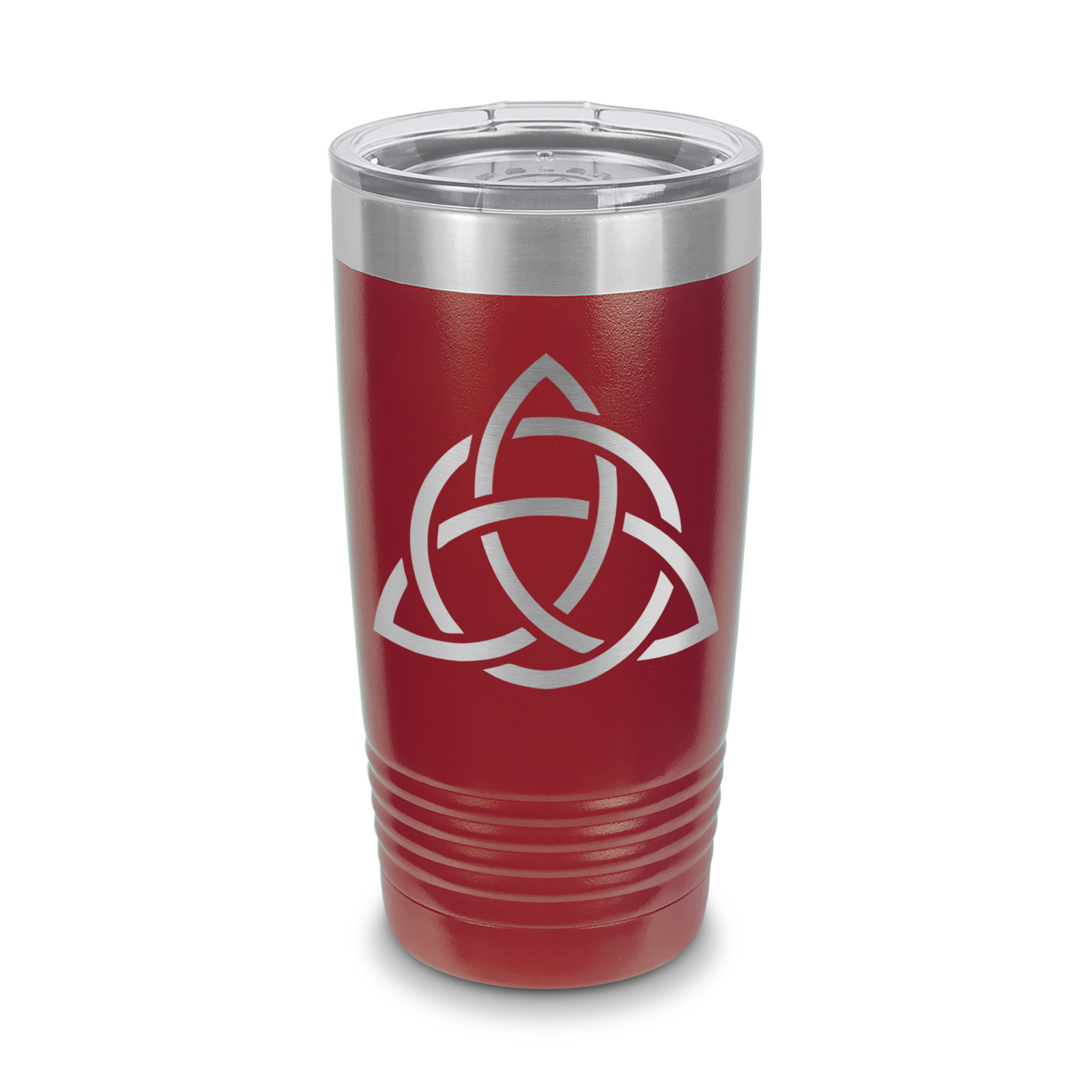 Triquetra Tumbler 20 oz - Laser Engraved w/ Clear Lid - Stainless Steel ...