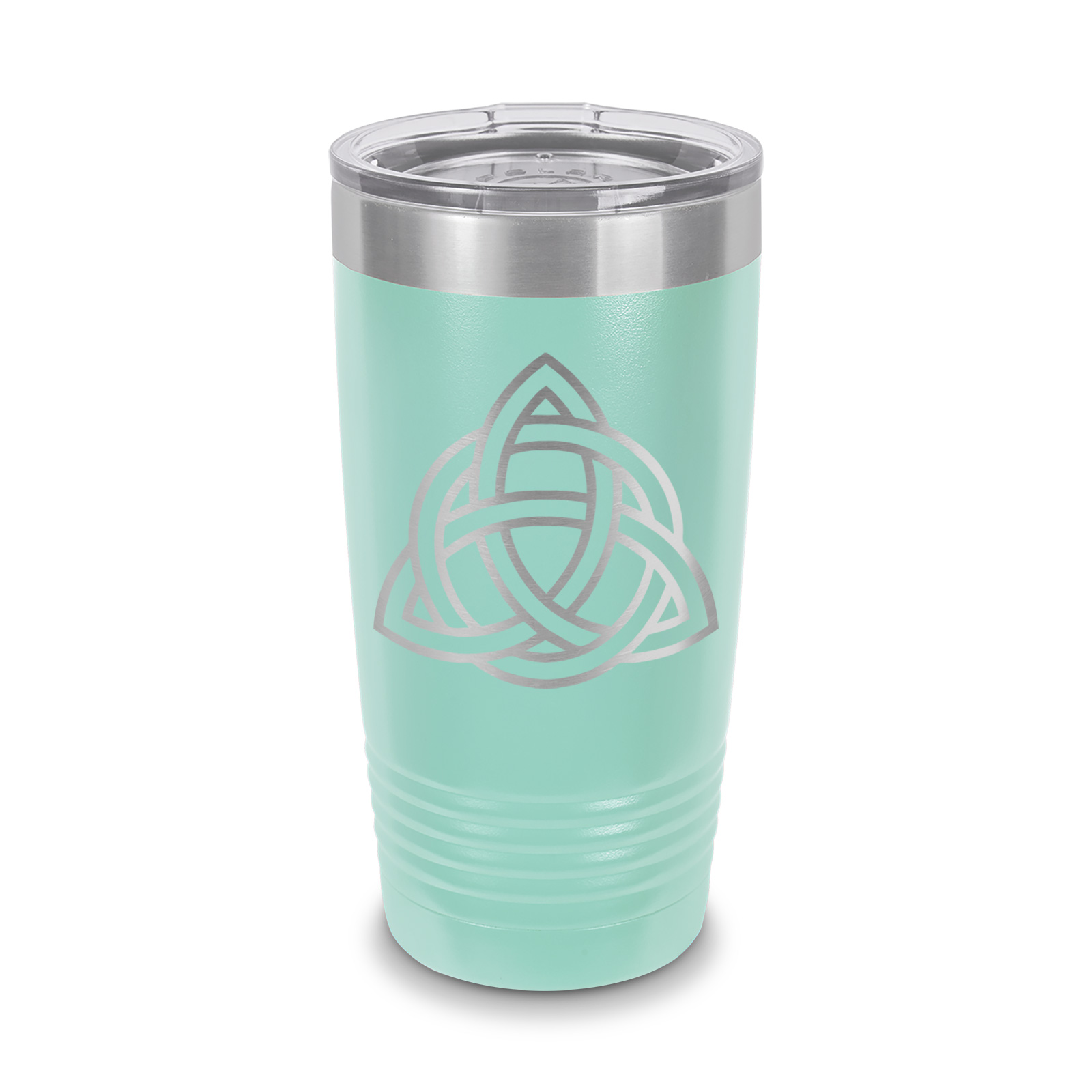 Triquetra Tumbler 20 oz - Laser Engraved w/ Clear Lid - Stainless Steel ...