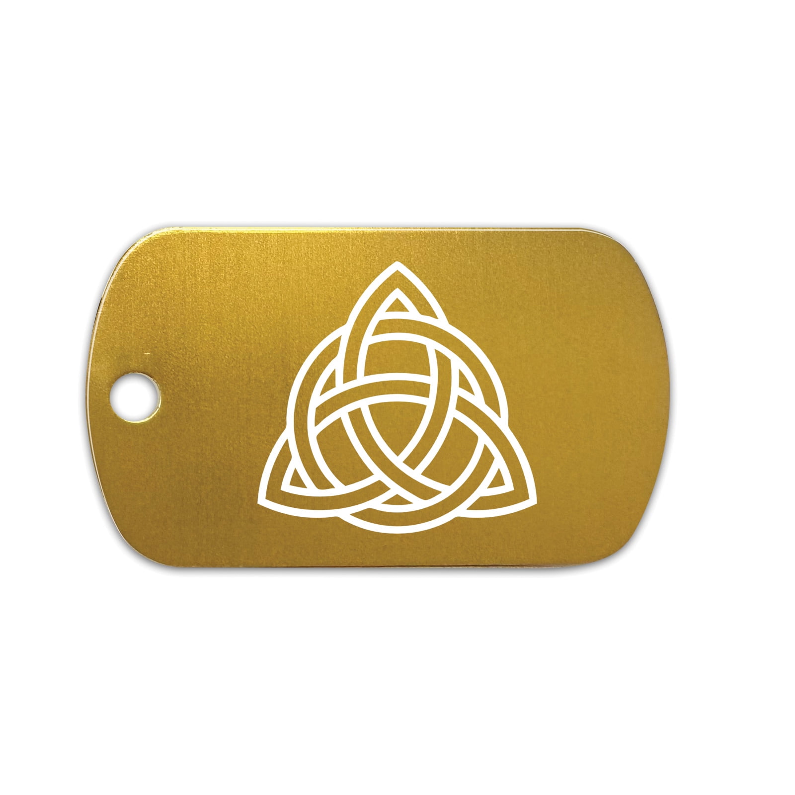 Triquetra V3 GI Dog Tag Aluminum Keychain paganism triangle - Gold ...