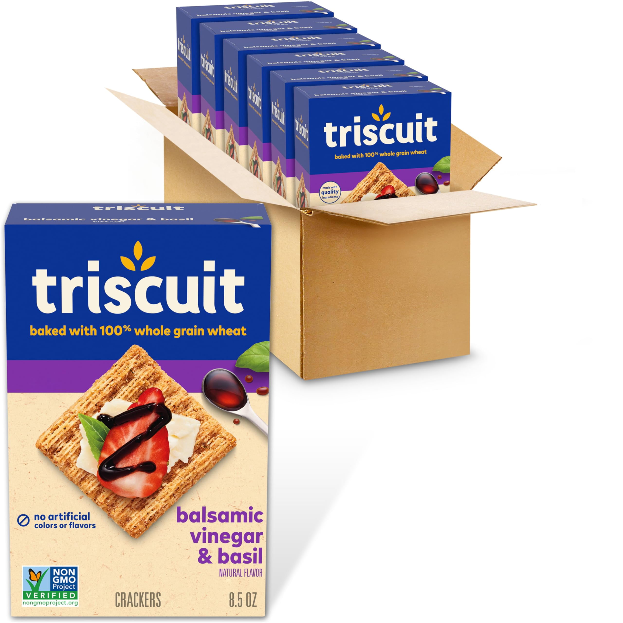 Triscuit Balsamic Vinegar & MZF22 Basil Whole Grain Wheat Crackers ...