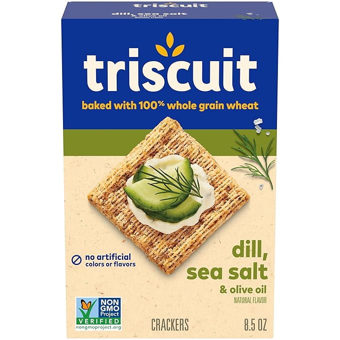 Triscuit Dill, Sea Salt & Olive Oil Whole Grain Wheat Crackers, Lunch ...