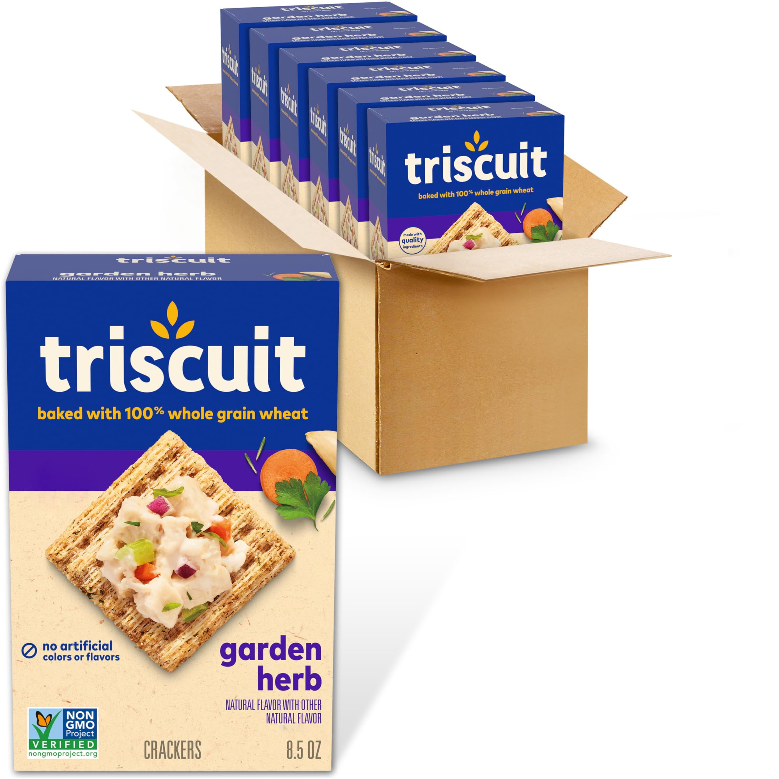 Triscuit Garden Herb Whole IRF13 Grain Wheat Crackers, Lunch Snacks ...