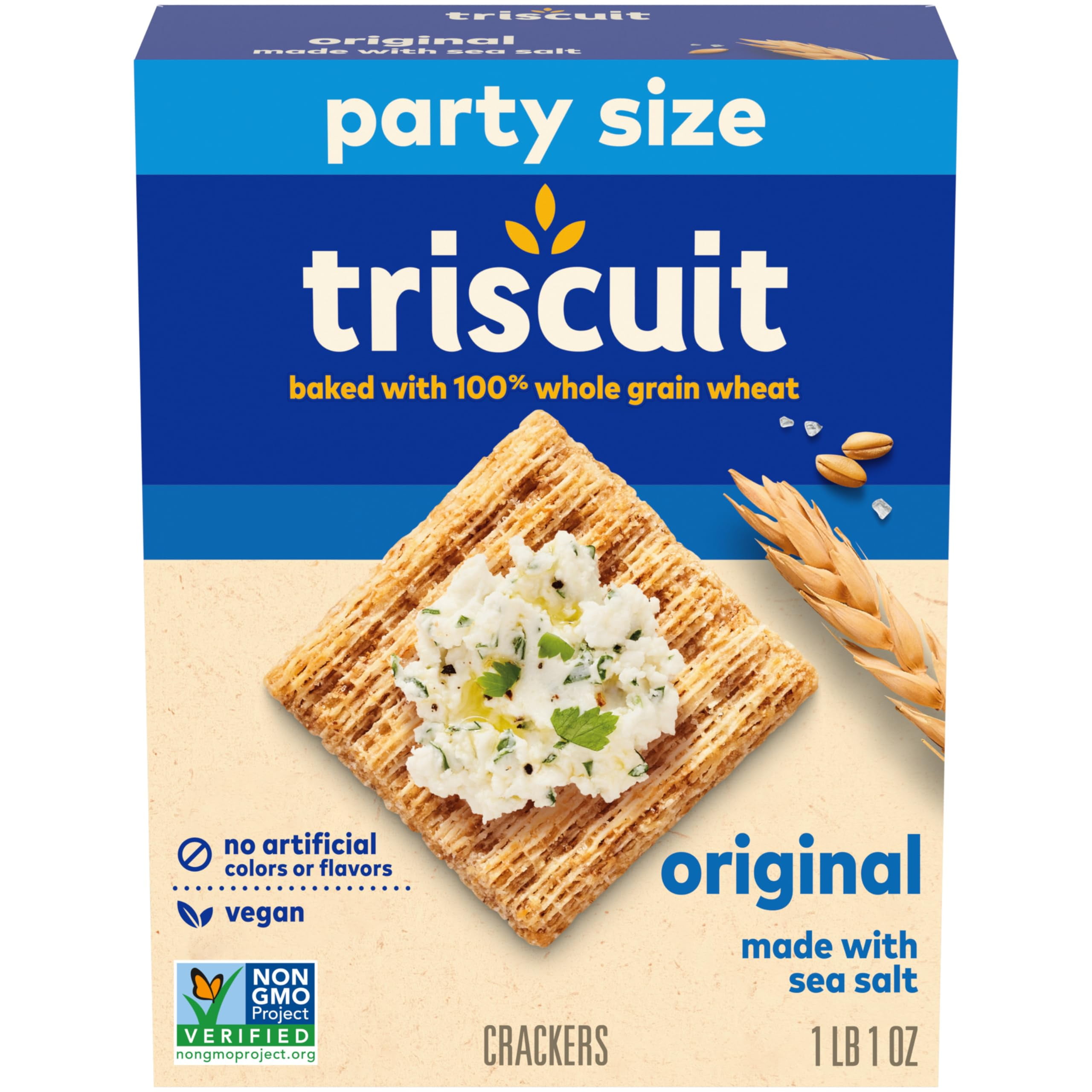 Triscuit Original Whole Grain BCF26 Wheat Crackers, Vegan Crackers ...