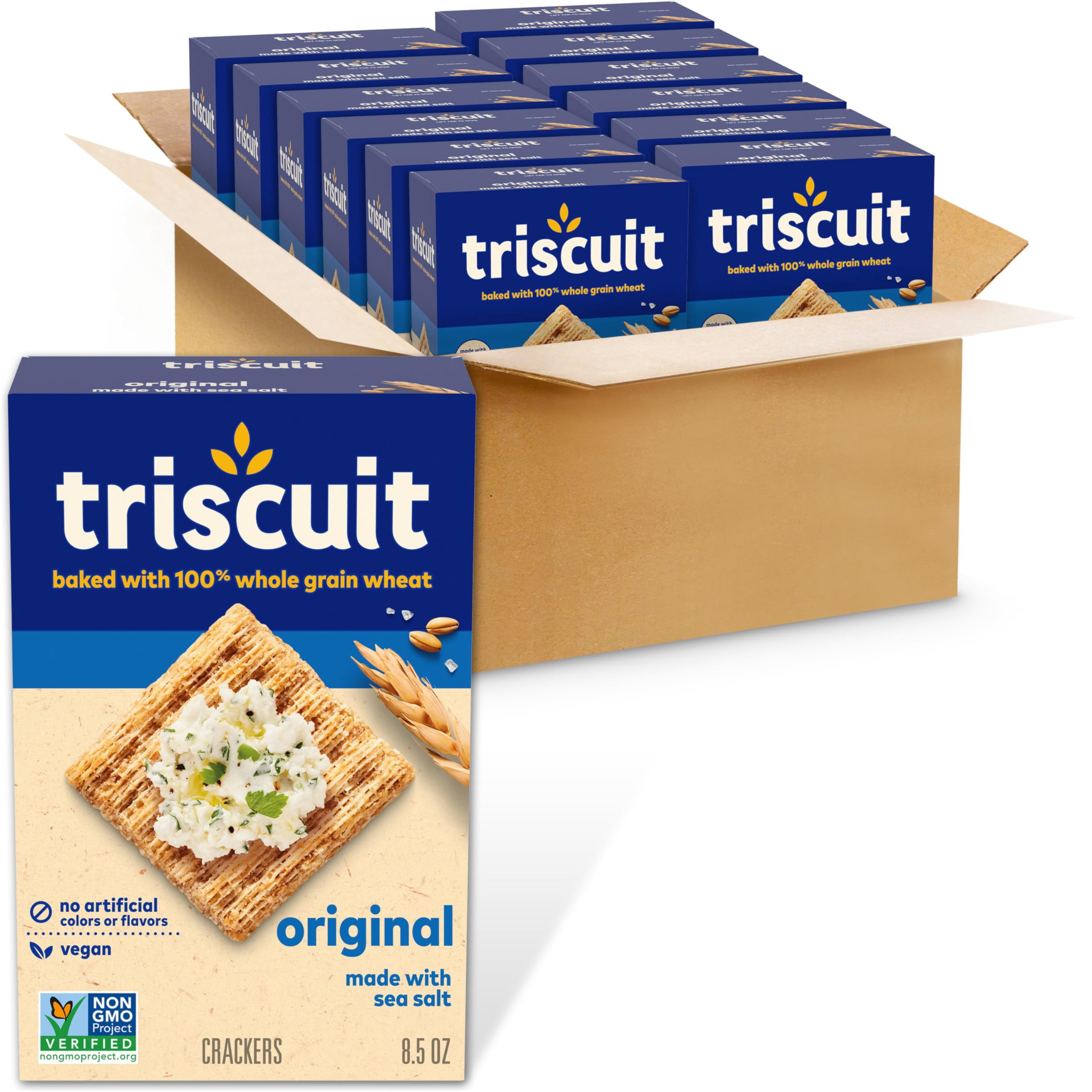 Triscuit Original Whole Grain HMF23 Wheat Crackers, Vegan Crackers ...