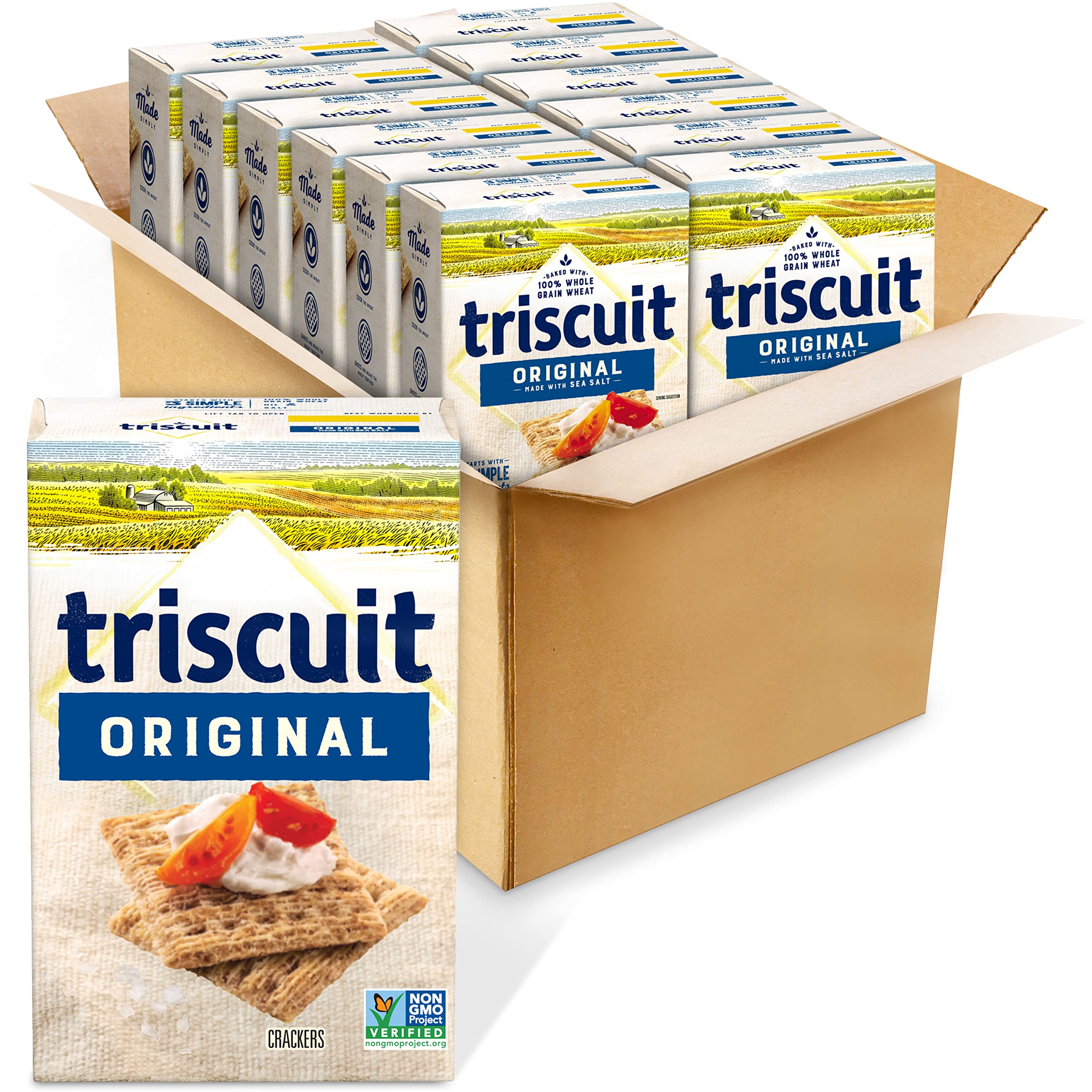 Triscuit Original Whole Grain Wheat Crackers, 12 - 8.5 Oz Boxes ...