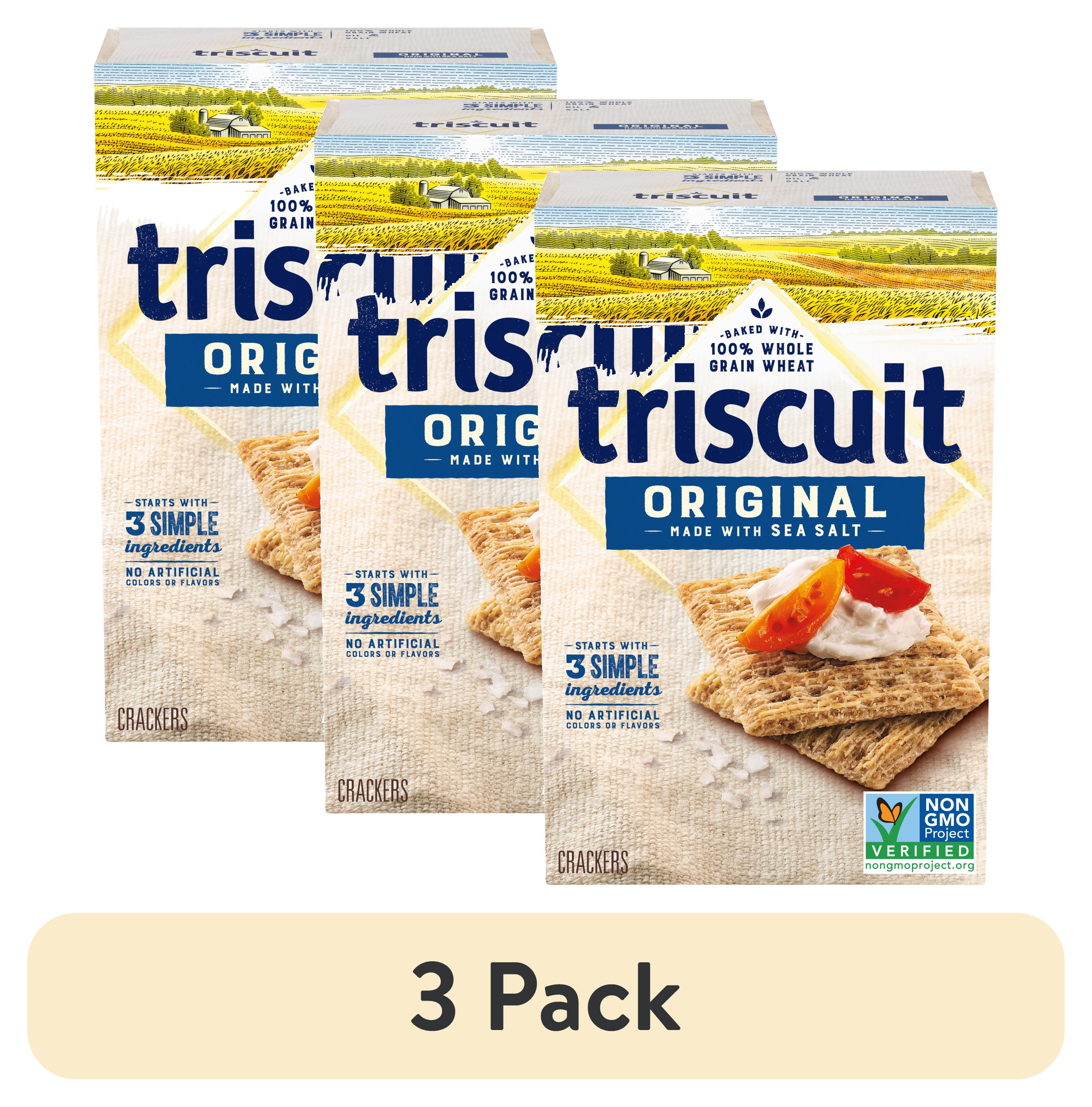 (3 pack) Triscuit Original Whole Grain Wheat Crackers, Holiday Crackers ...