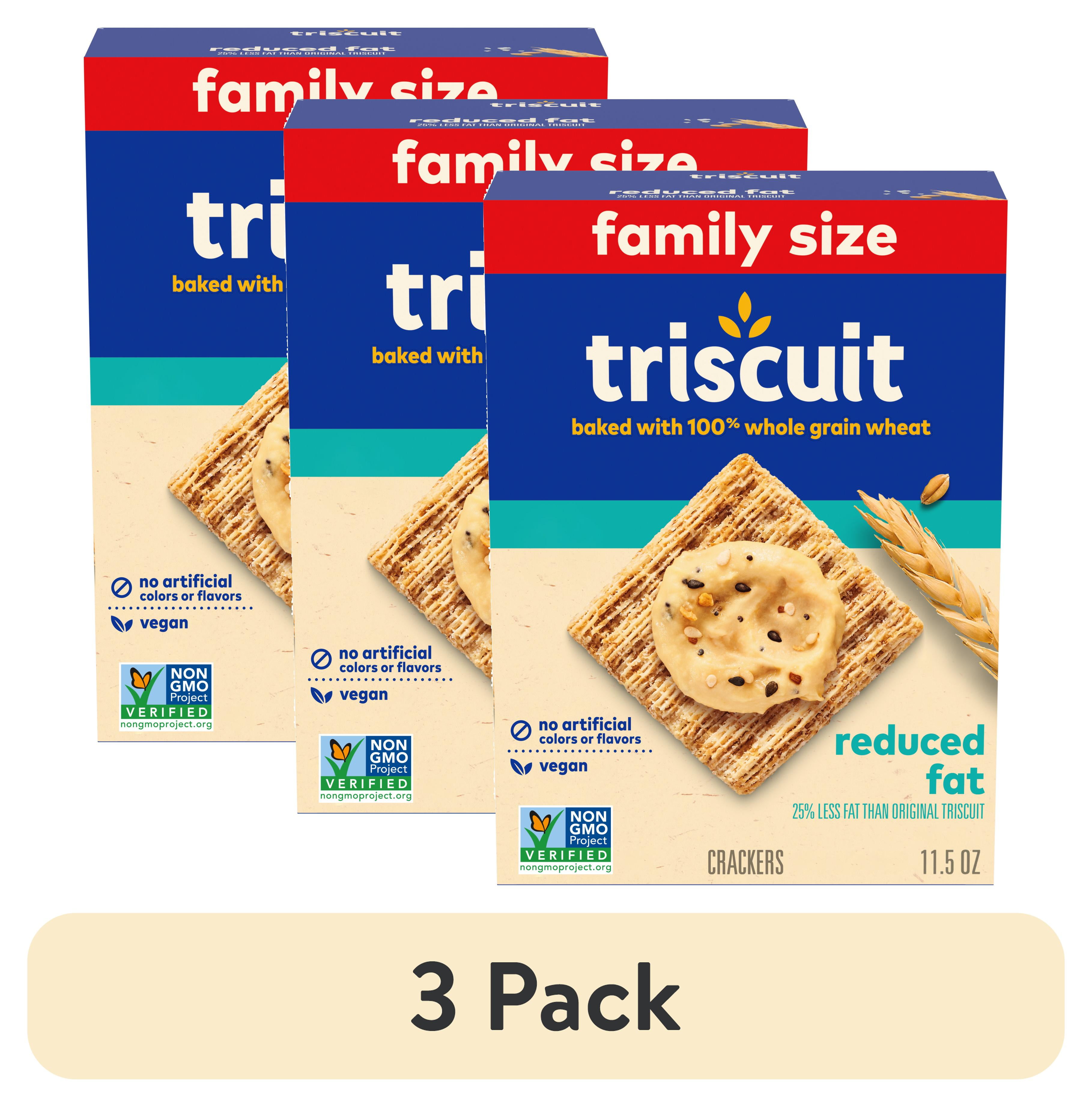 (3 pack) Triscuit Reduced Fat Whole Grain Wheat Crackers, Vegan ...