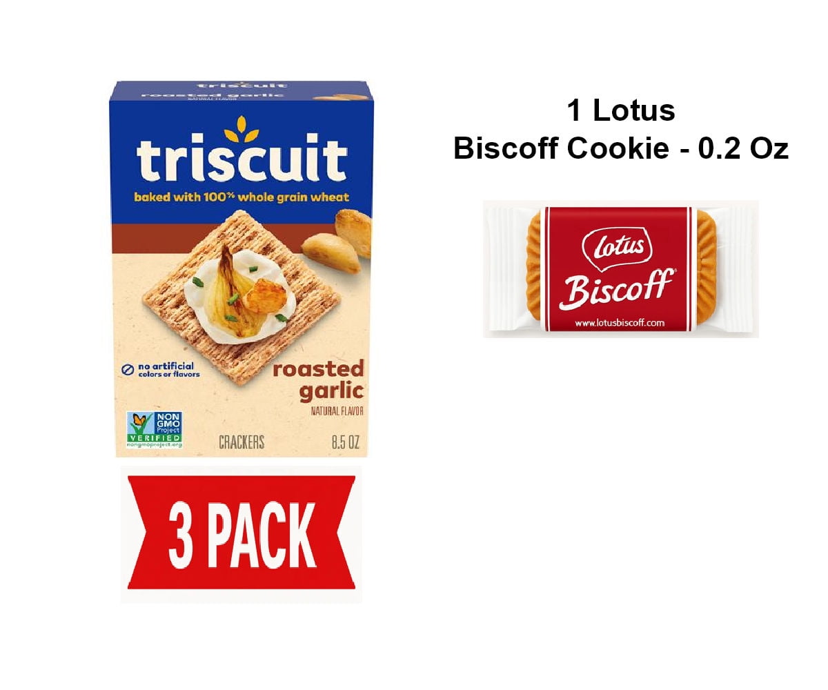 Triscuit Roasted Garlic Whole Grain Wheat Crackers, Lunch Snacks, Snack ...