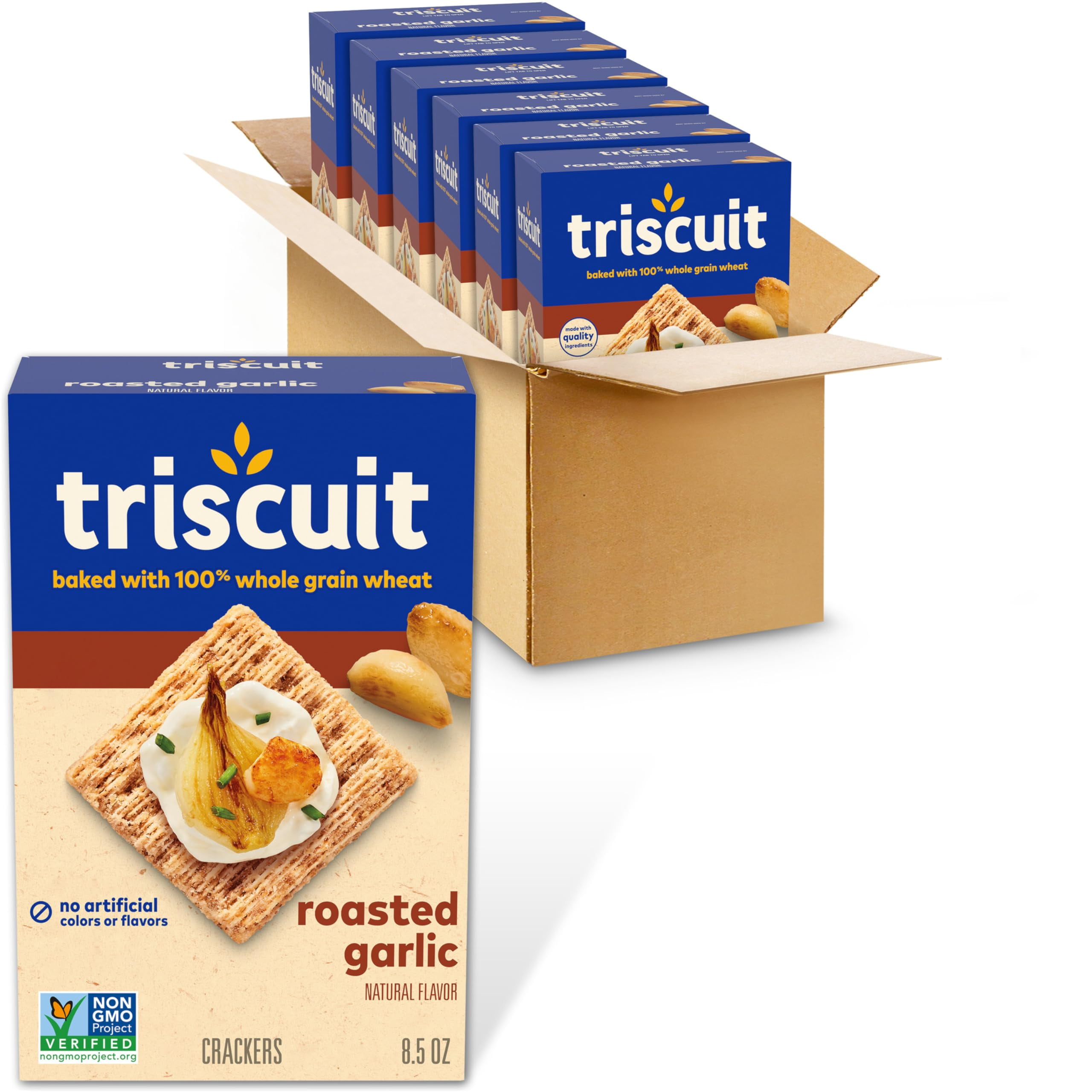 Triscuit Roasted Garlic Whole MSF2 Grain Wheat Crackers, 6 - 8.5 oz ...