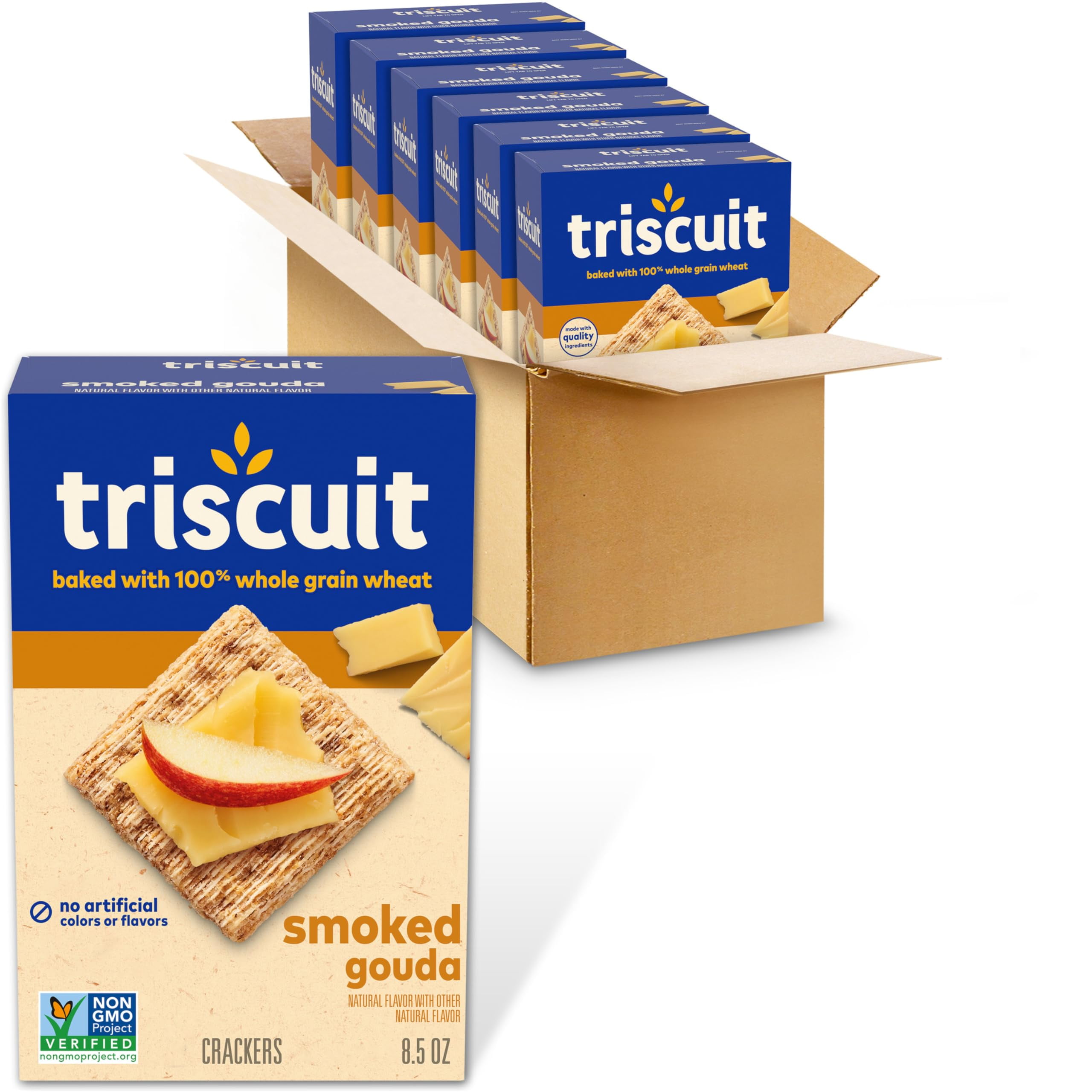 Triscuit Smoked Gouda Whole Grain Wheat NSD3 Crackers, Lunch Snacks ...