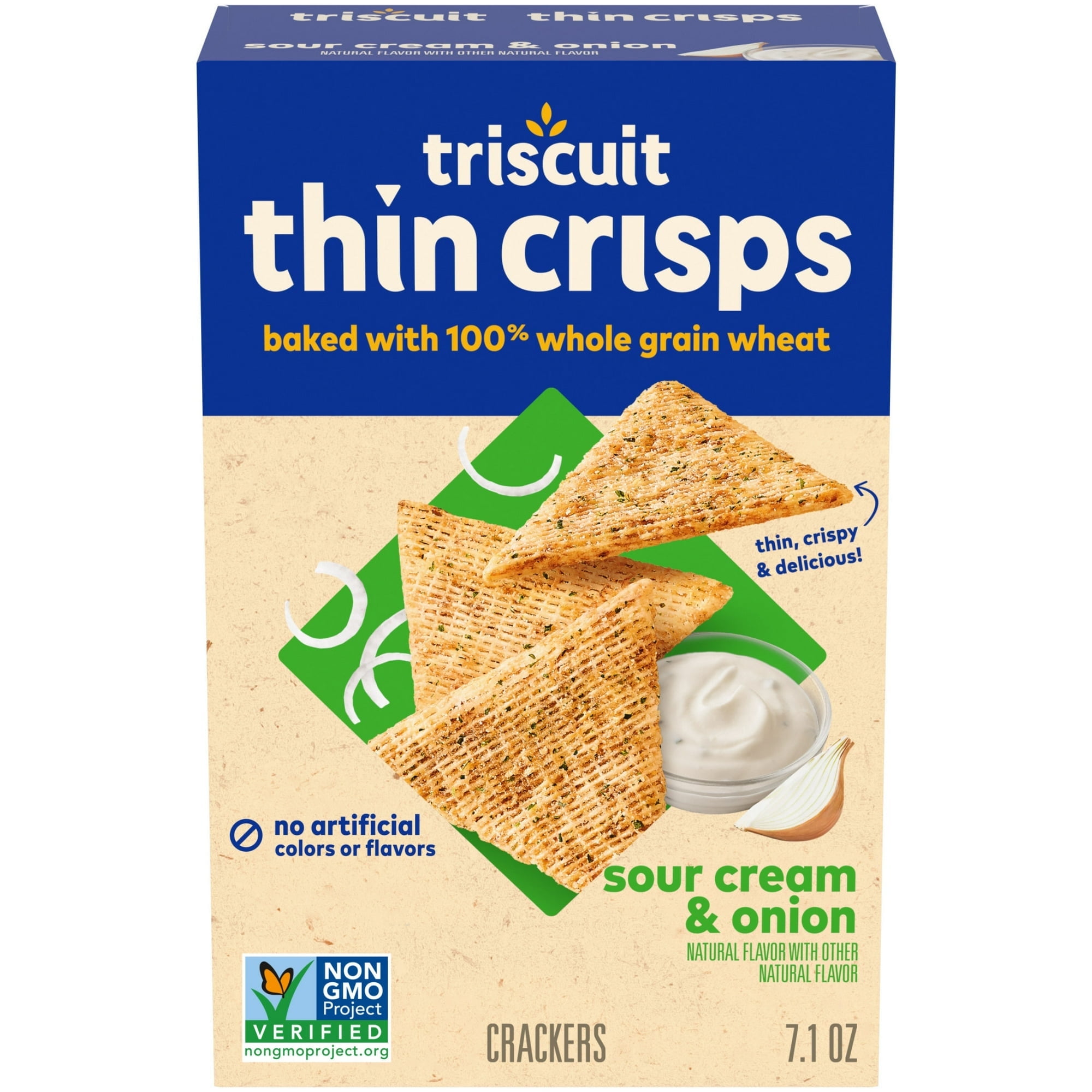 Triscuit Thin Crisps Parmesan Garlic Whole Grain Wheat Crackers, Lunch ...