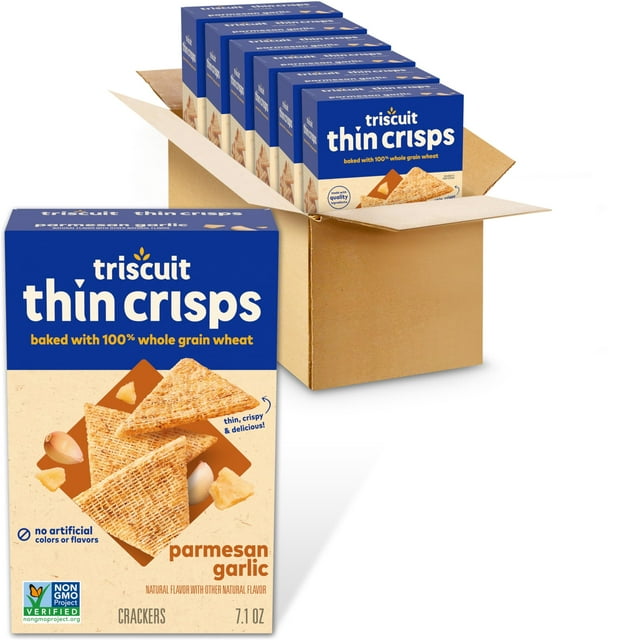Triscuit Thin Crisps Parmesan TSF6 Garlic Whole Grain Wheat Crackers, 6 ...