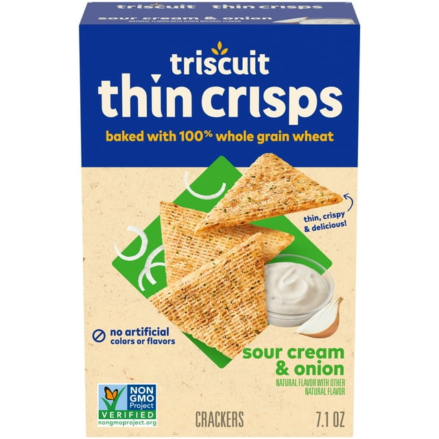 Triscuit Thin Crisps Parmesan Garlic Whole Grain Wheat Crackers, Lunch ...