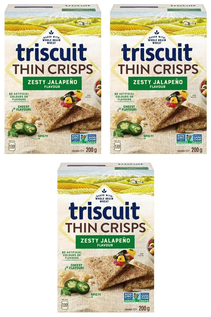 Triscuit Thin Crisps Zesty Jalapeno Crackers, 200g (3 Pack) - Walmart.com