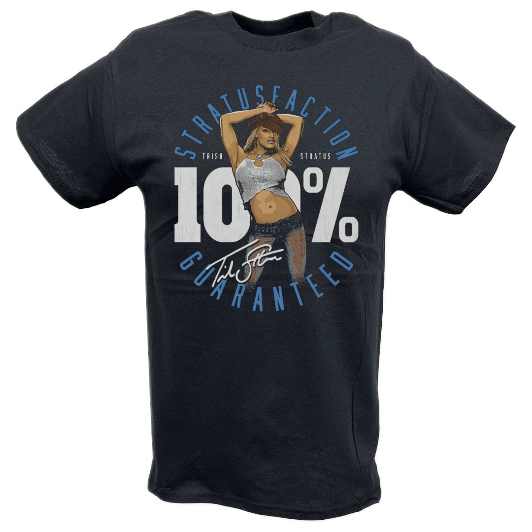Trish Stratus 100 Percent Stratusfaction BlackT-shirt - Walmart.com