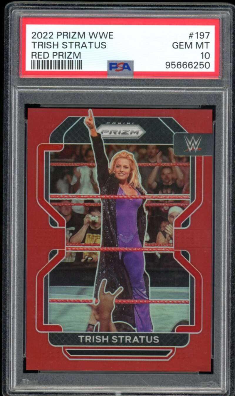 Trish Stratus Card 2022 Prizm WWE Red Prizm (pop 3) #197 PSA 10 ...
