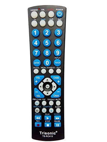Trisonic 6 Way Universal Remote, Programmable for TV, AUX, VCR, Blu-Ray ...