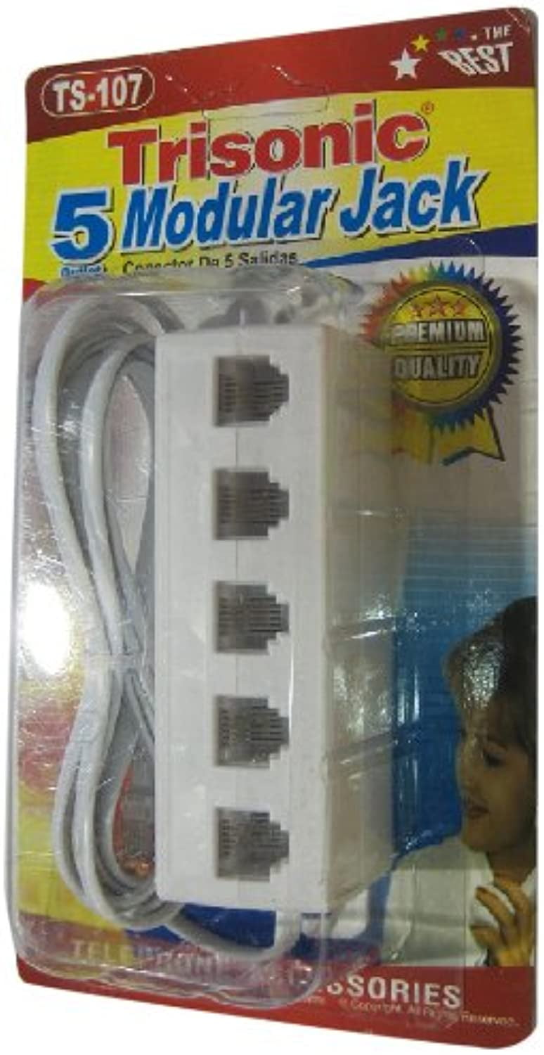 Trisonic Outlet Modular 5 Port Telephone Splitter Cables 220 Volts ...