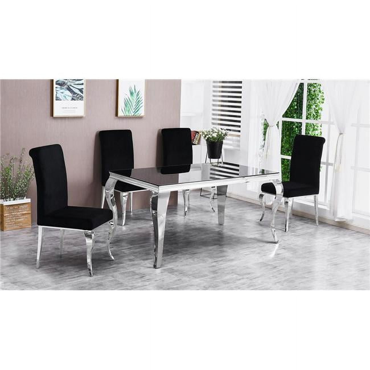 Tristian Modern Black Dining Set - 5 Piece - Walmart.com