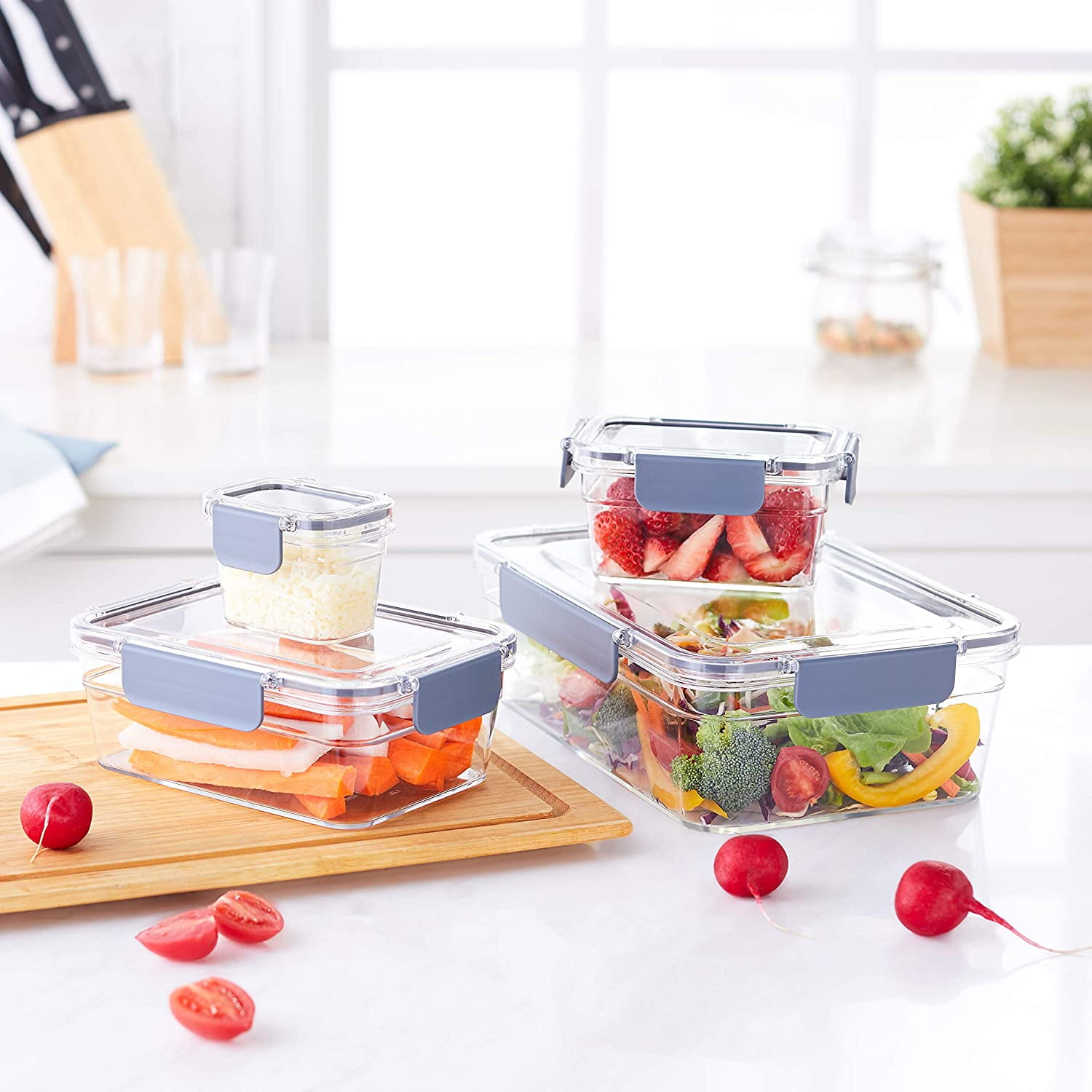 Tritan Plastic Food Storage Containers - Airtight, Leak-Proof, 22 ...
