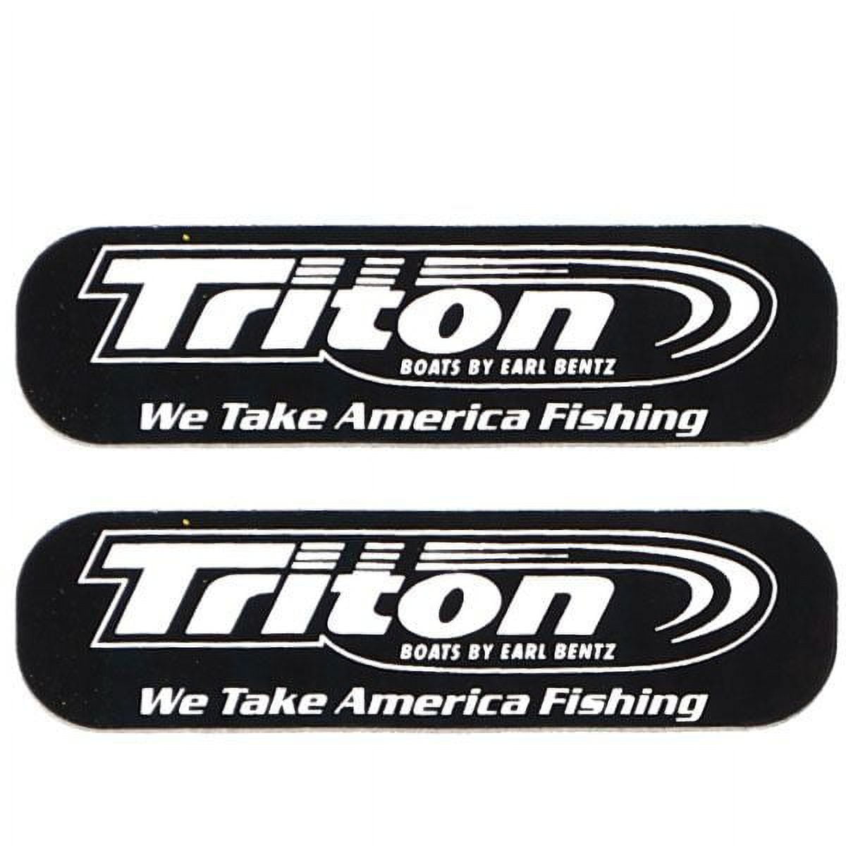 Triton Boat Brand Decal Stickers | 2 3/4 x 3/4 Inch Black White (Pair ...
