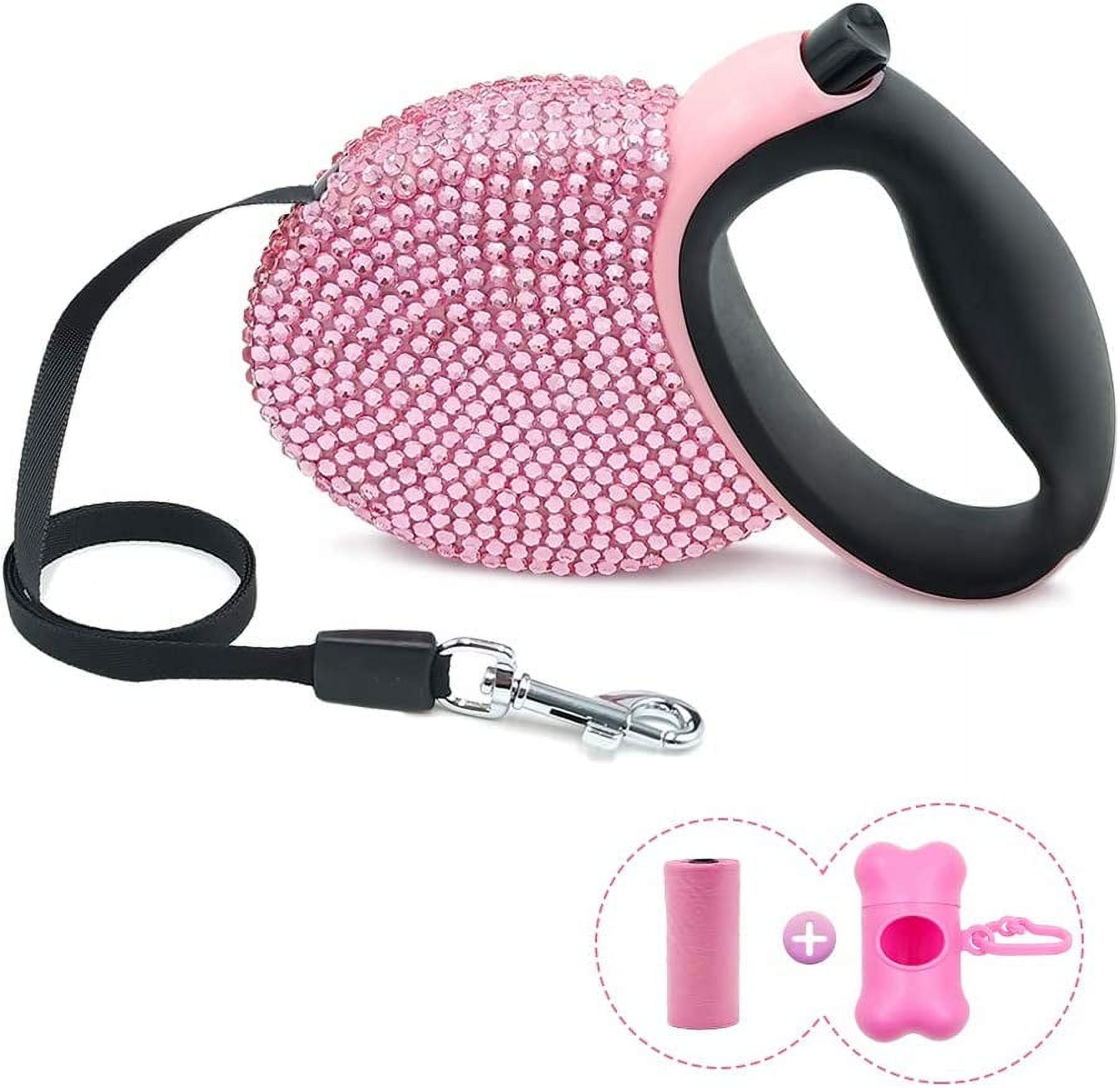 Triumilynn Rhinestone Retractable Dog Leash Bling 10ft, Cat Walking ...