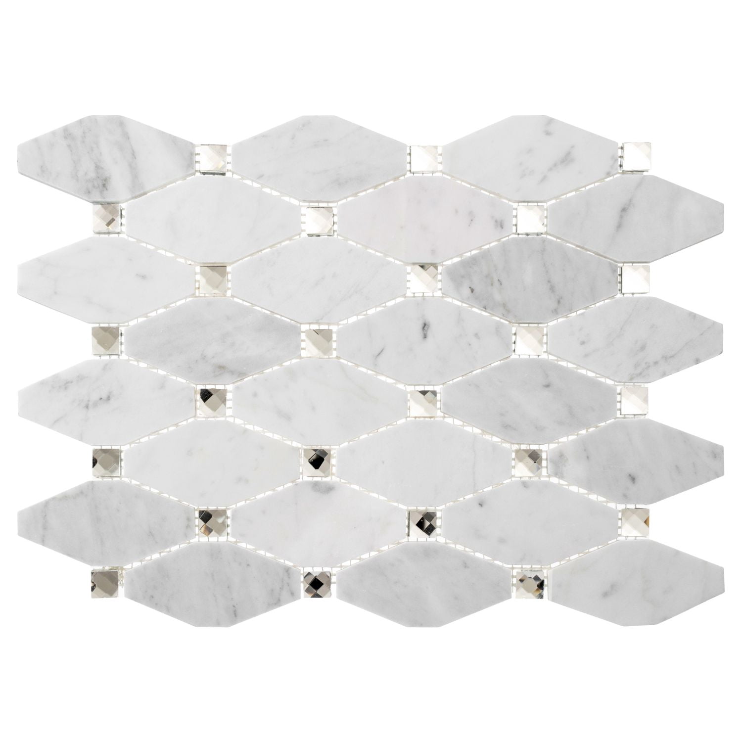 Triumph 2-in. x 4-in. Diamond Glass & Stone Wall & Floor Mosaic Tile ...