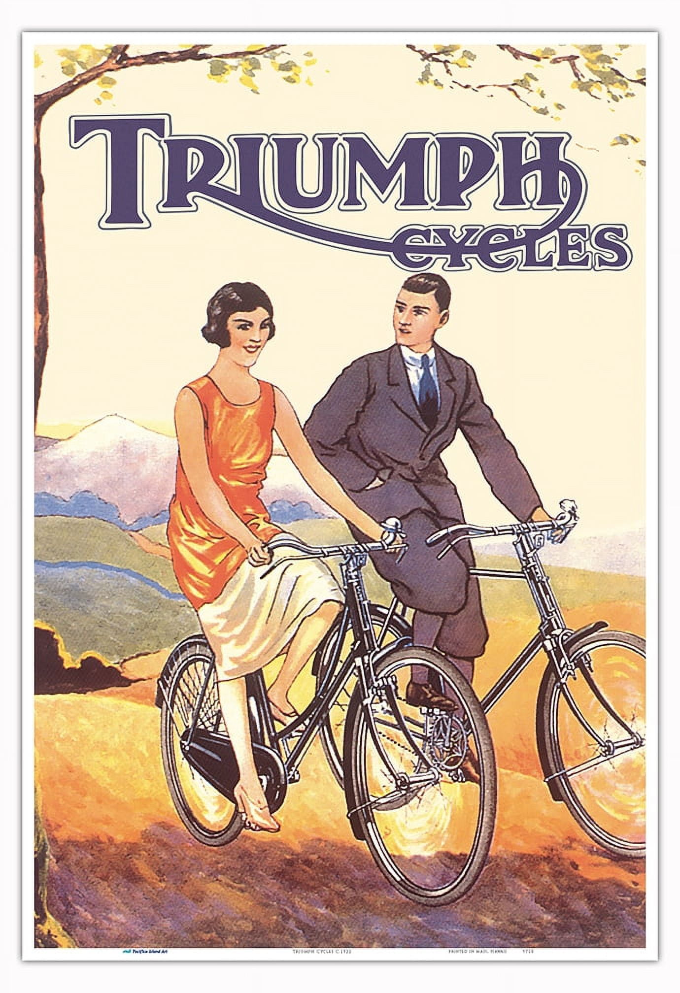 Triumph Cycles - Vintage Bicycle Poster c.1922 - Master Art Print ...