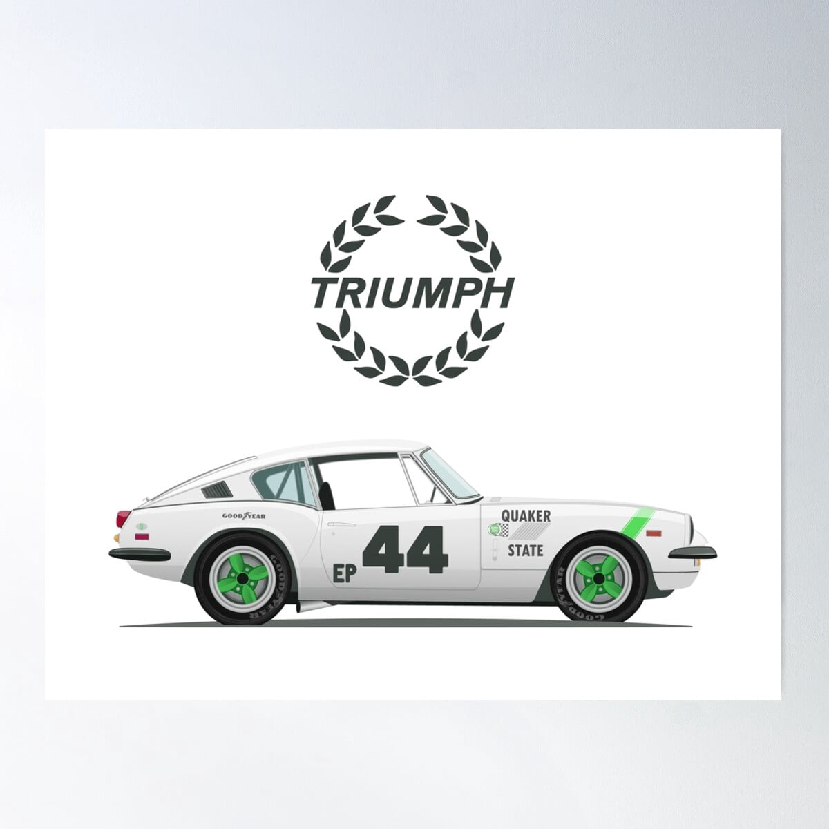 Triumph Gt6 Group 44 Race Car Poster Wall Art, Modern Wall Decor, 8x12 ...