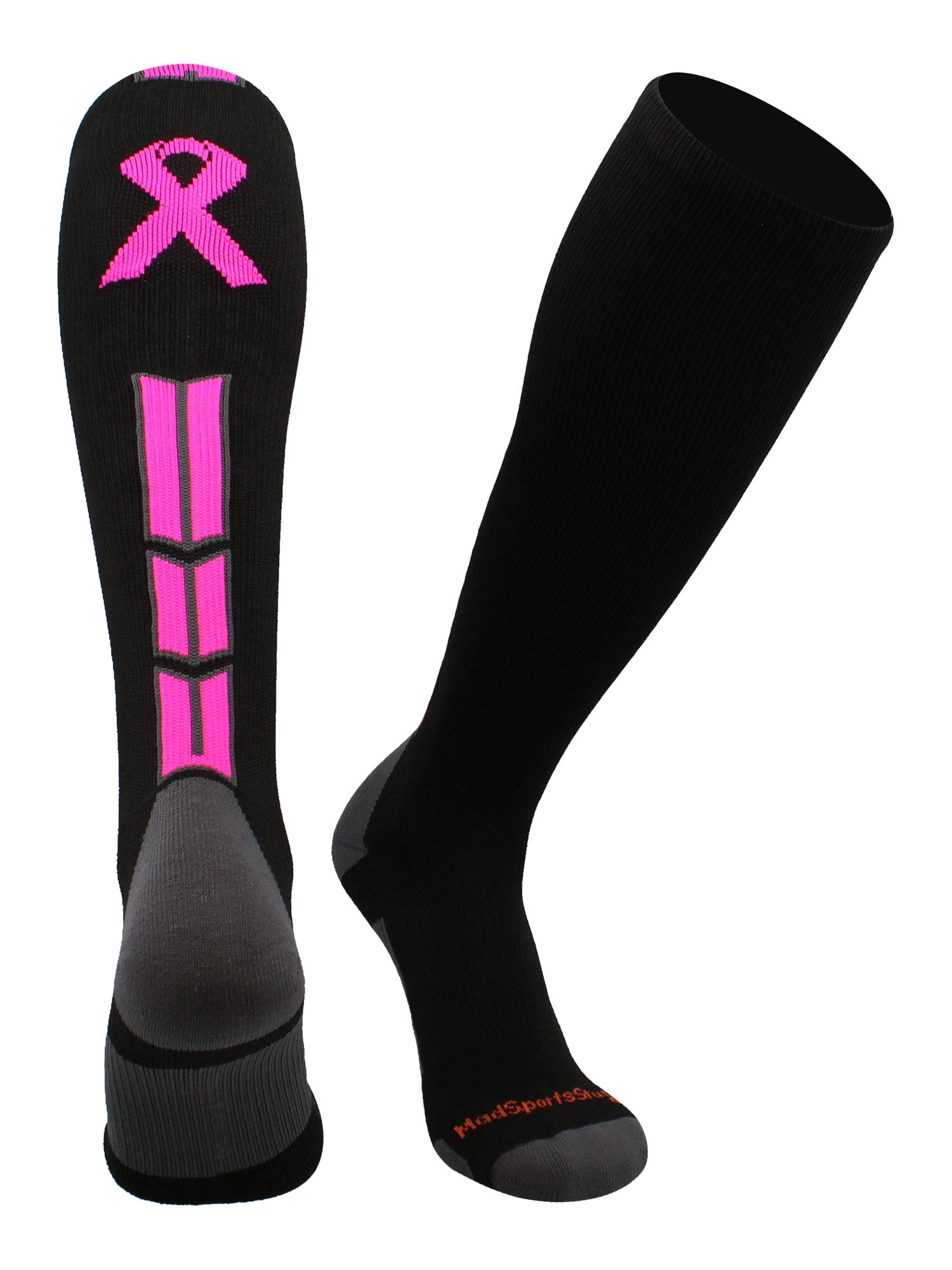 Triumph Pink Ribbon Awareness OTC Socks (Black/Neon Pink, Large ...
