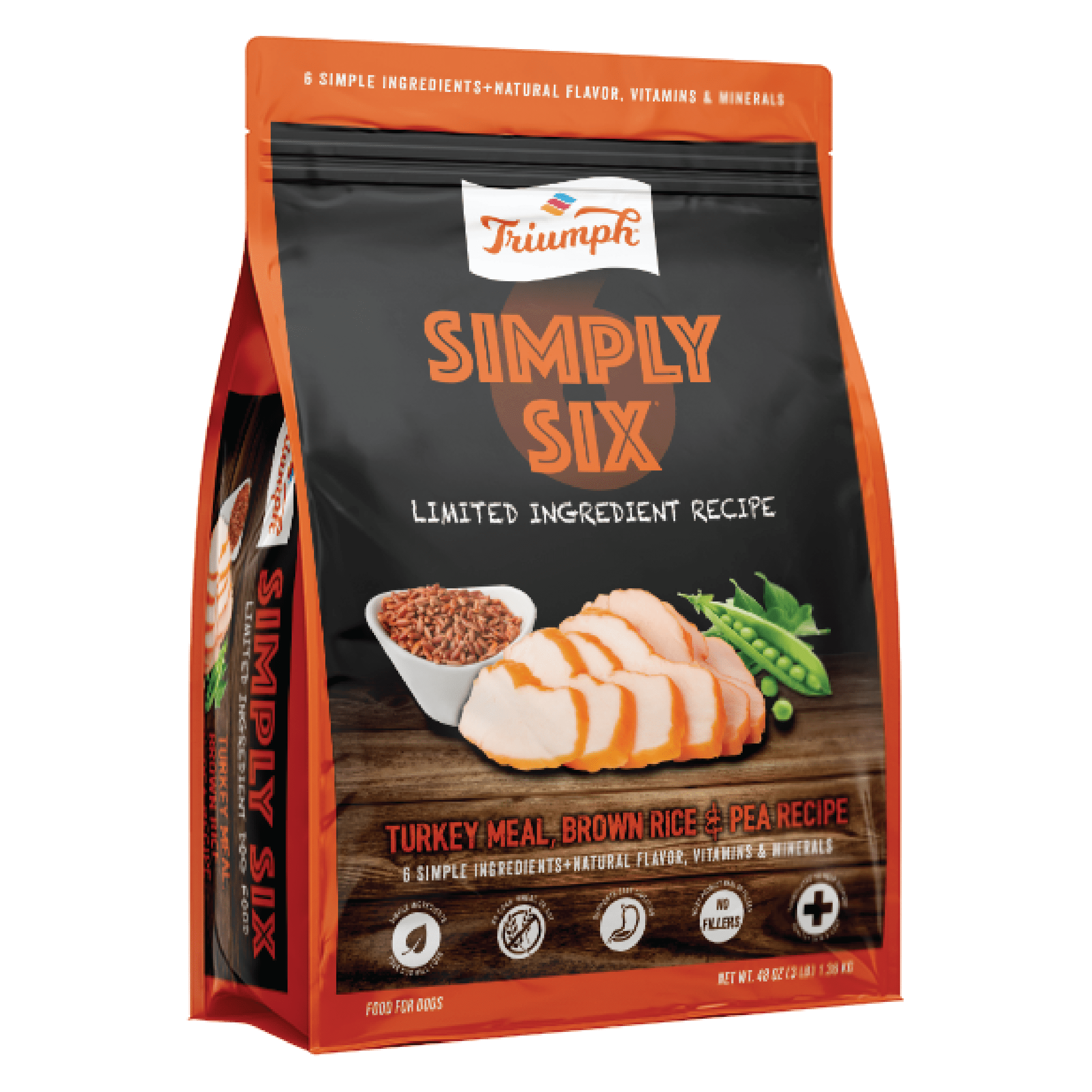 Triumph Simply Six Turkey, Brown Rice, & Pea Recipe Dry Dog Food ...
