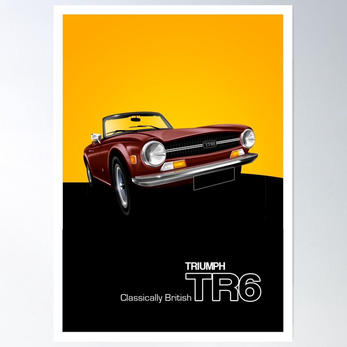 Triumph Tr6 Classic Car Advert Poster Wall Art, Modern Wall Decor, 8x12 ...