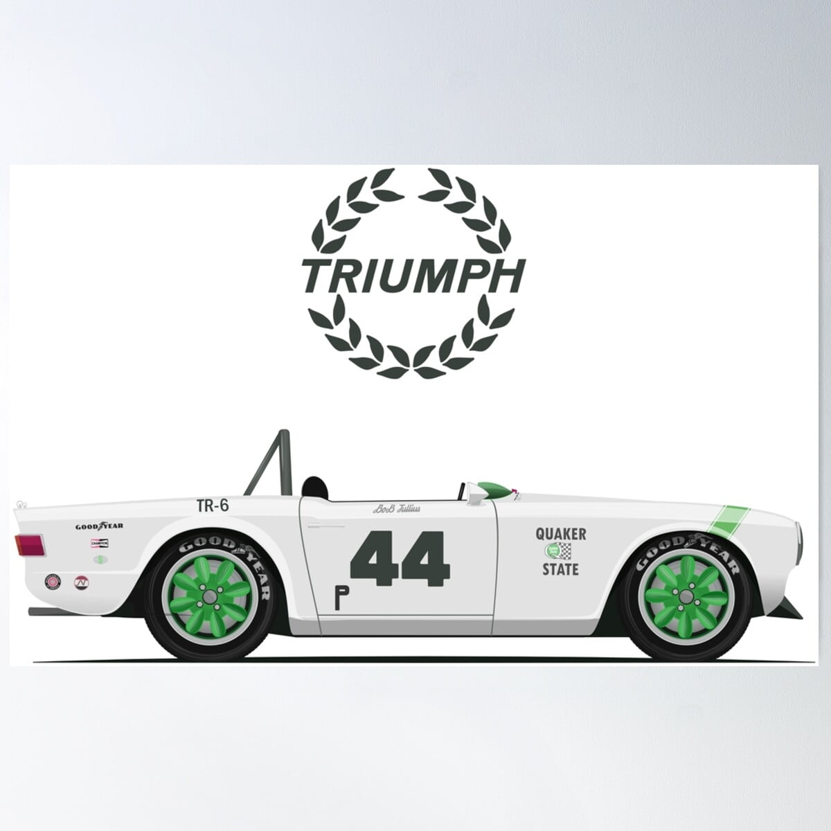 Triumph Tr6 Group 44 Race Car Poster Wall Art, Modern Wall Decor, 24x36 ...