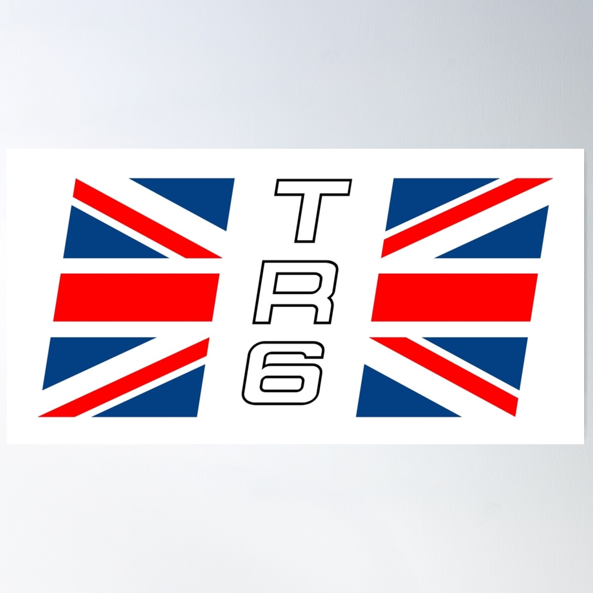 Triumph Tr6 Rear Wing Decal With Union Jack Poster Wall Art, Modern ...