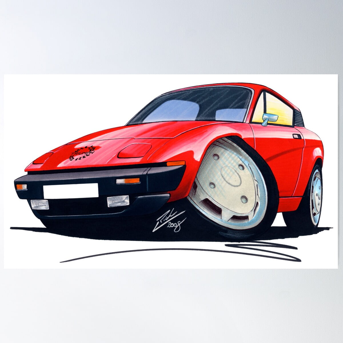 Triumph Tr7 Fhc Coupe Red Poster Wall Art, Modern Wall Decor For Living ...
