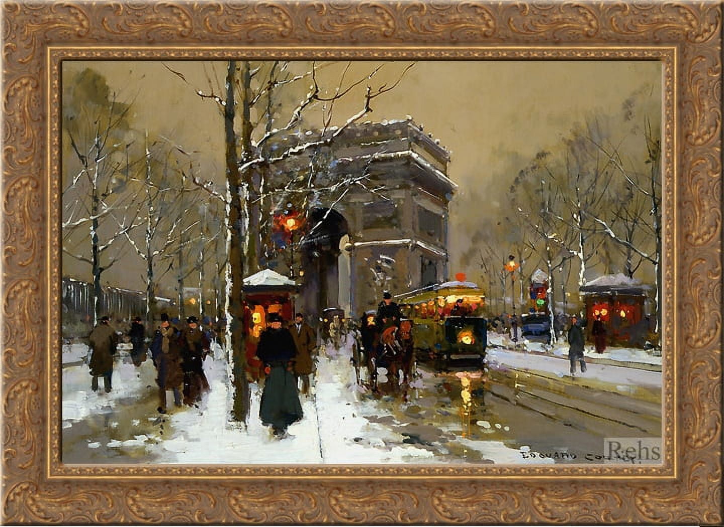 Triumphal Arch 24x18 Gold Ornate Wood Framed Canvas Art by Edouard ...