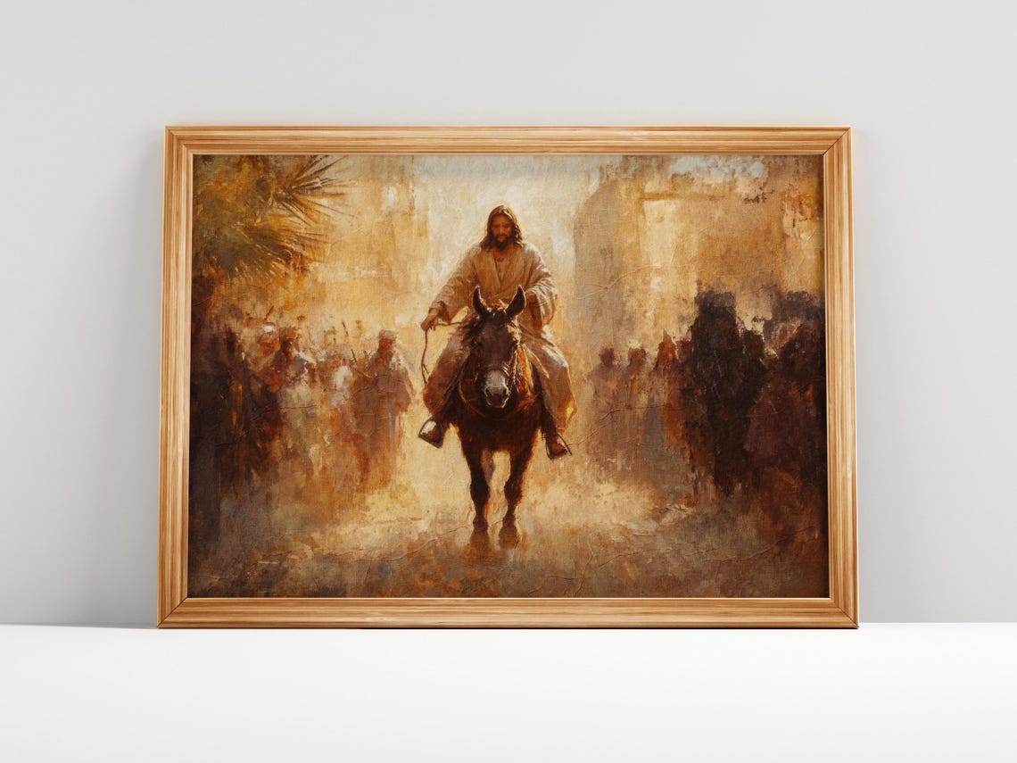 Triumphal Entry Into Jerusalem, Palm Sunday Painting, Bible Story ...