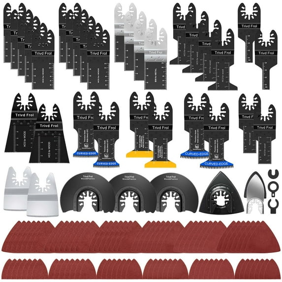 Trivd Frol 121 Pack Oscillating Saw Blades, Titanium Oscillating Tool ...