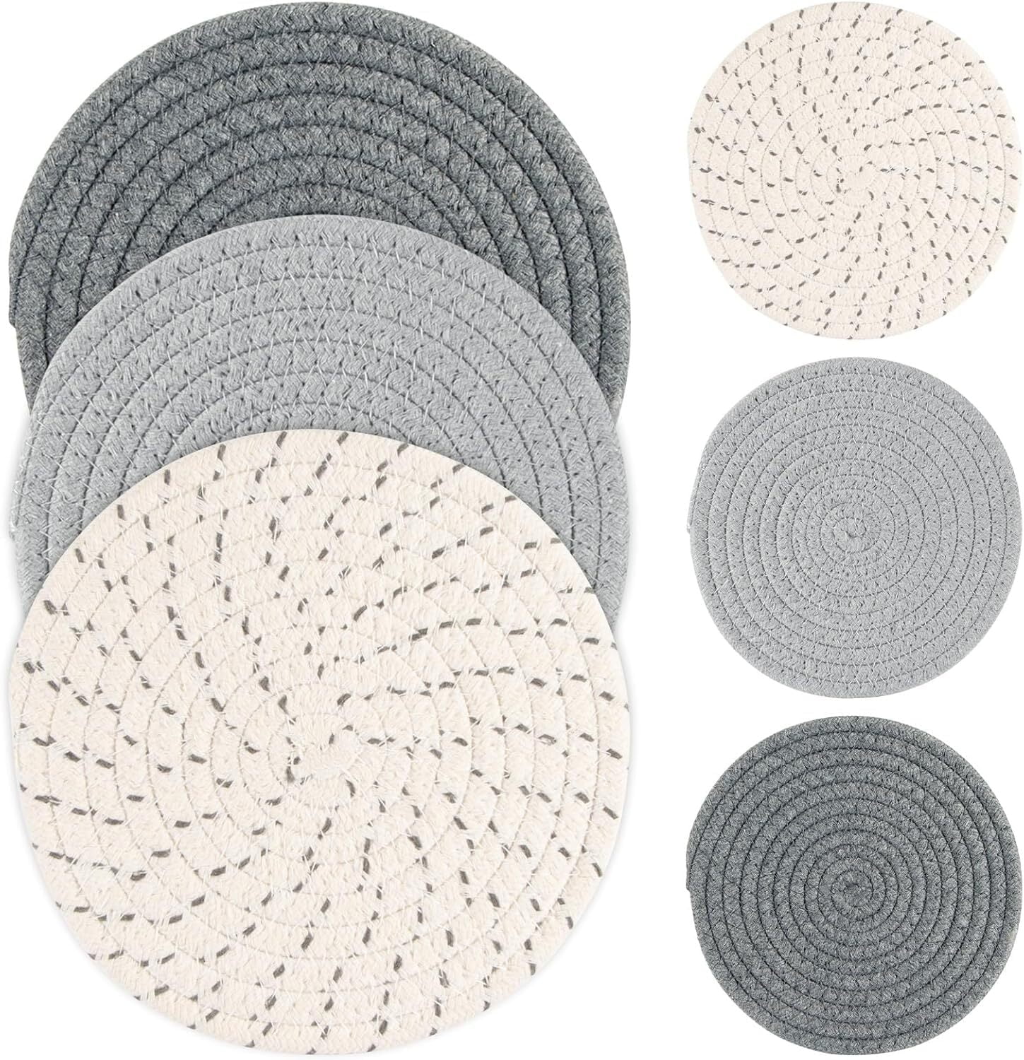 Trivet Mats Set for Hot Dishes, 3 Heat Resistant Pot Holders Kitchen ...