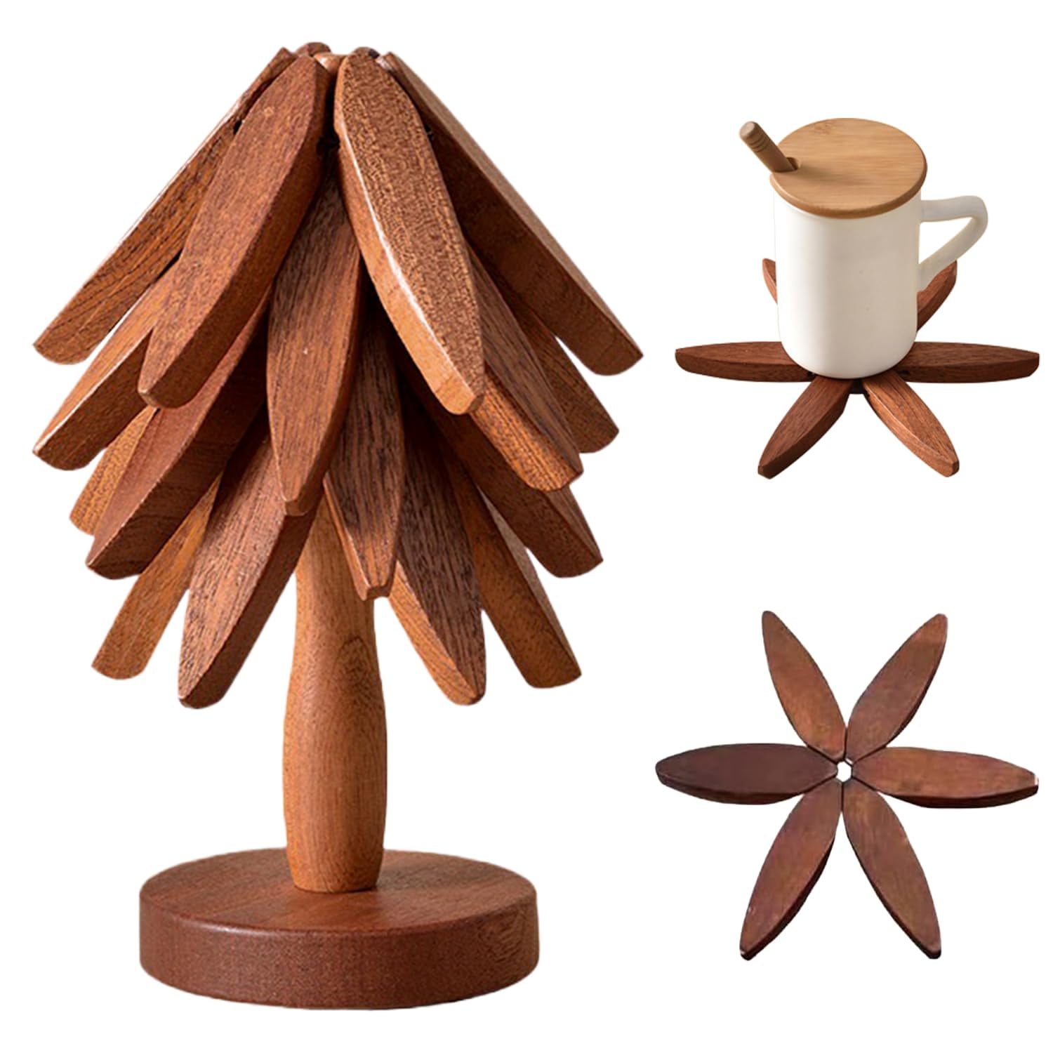 Trivets for Hot Dishes,Tree Shape Trivet Set,4 Trivets+1 Stand,Trivets ...