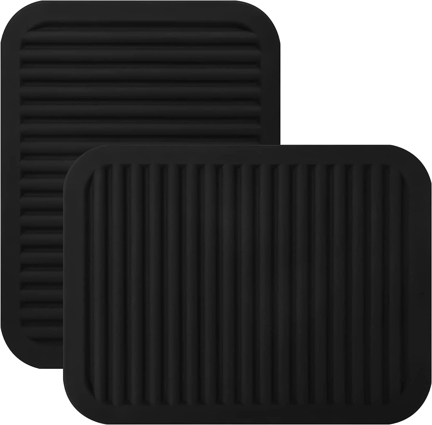 Trivets for Hot Pots and Pans, Large Black Silicone Trivets, Multi-Purpose Silicone Mat for ...
