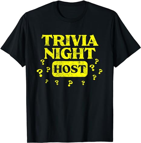 Trivia Night Host Quiz Game Entertainer Moderator Emcee T-Shirt ...