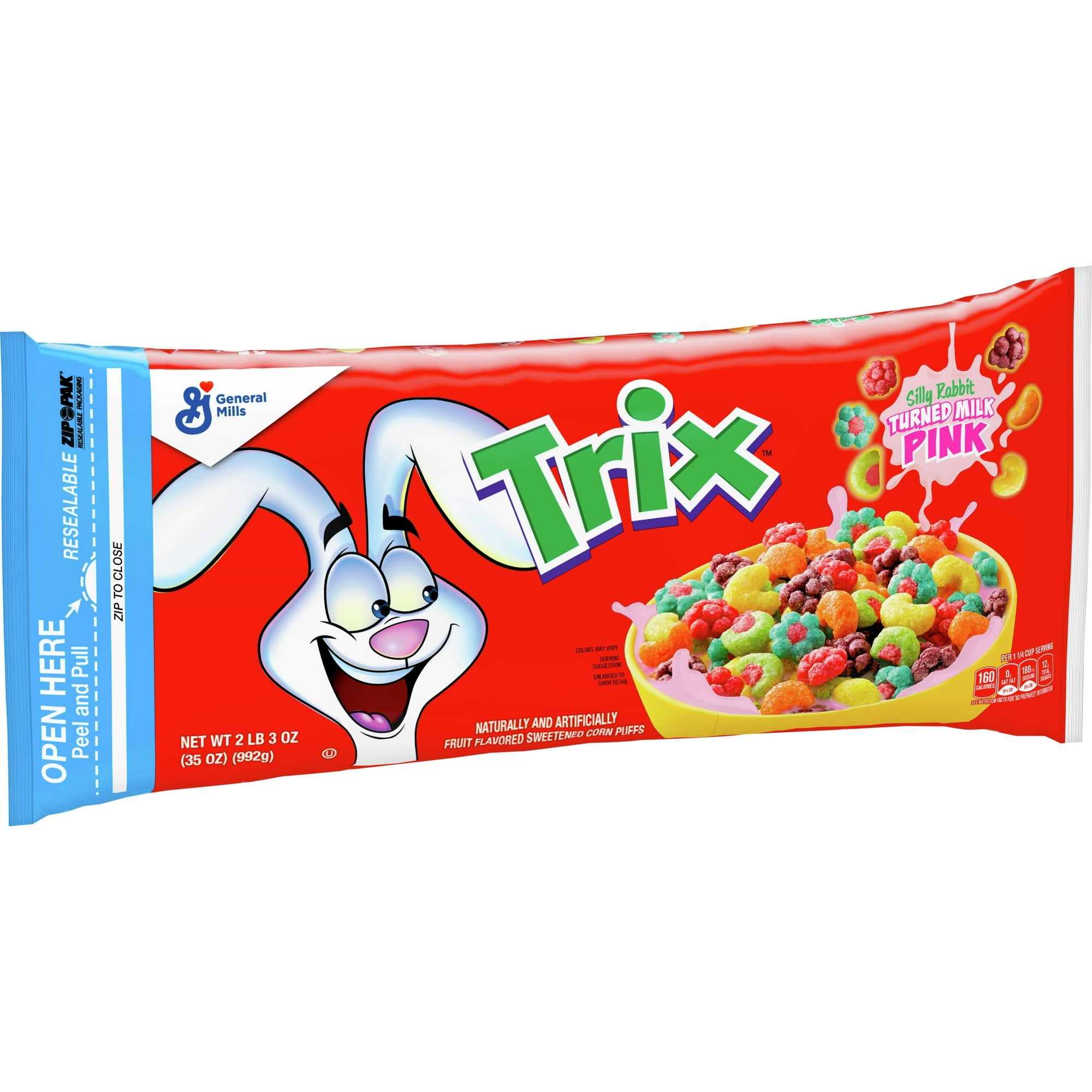 Trix, Cereal, Fruit Flavored Corn Puffs, 35 oz (Pack 2) - Walmart.com
