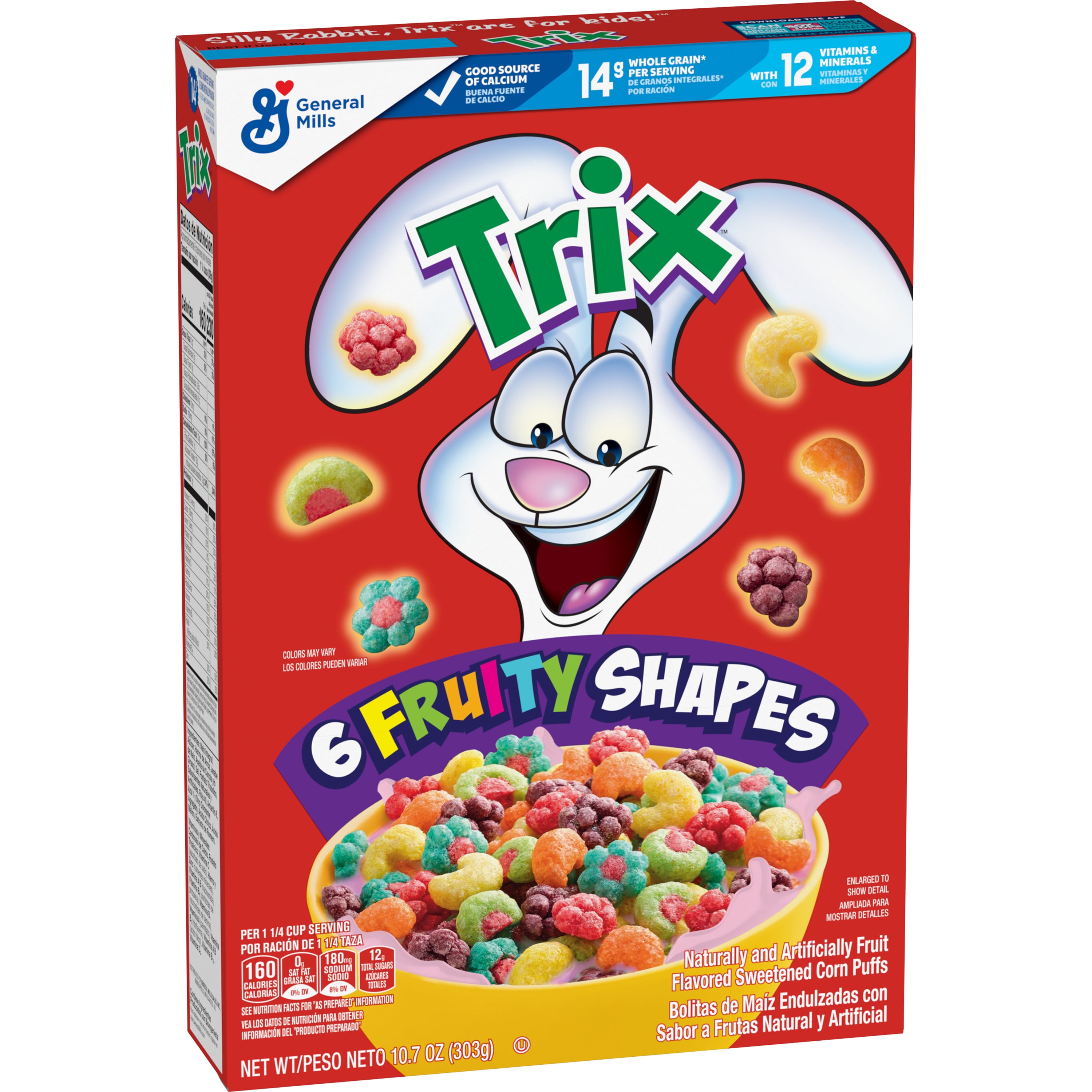 Trix Fruity Breakfast Cereal, 6 Fruity Shapes, Whole Grain, 10.7 OZÂ ...