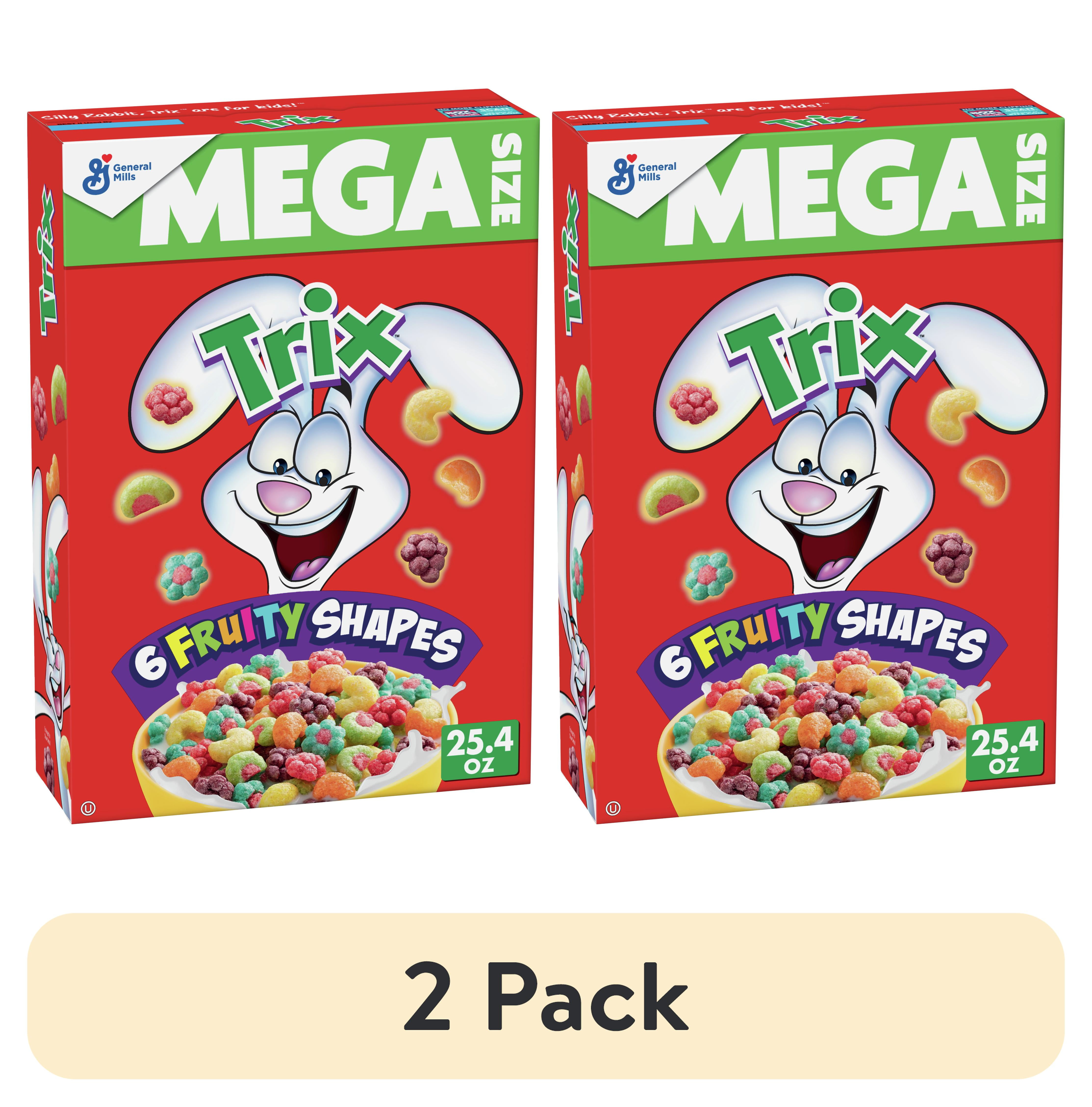 (2 pack) Trix Fruity Breakfast Cereal, 6 Fruity Shapes, Whole Grain ...
