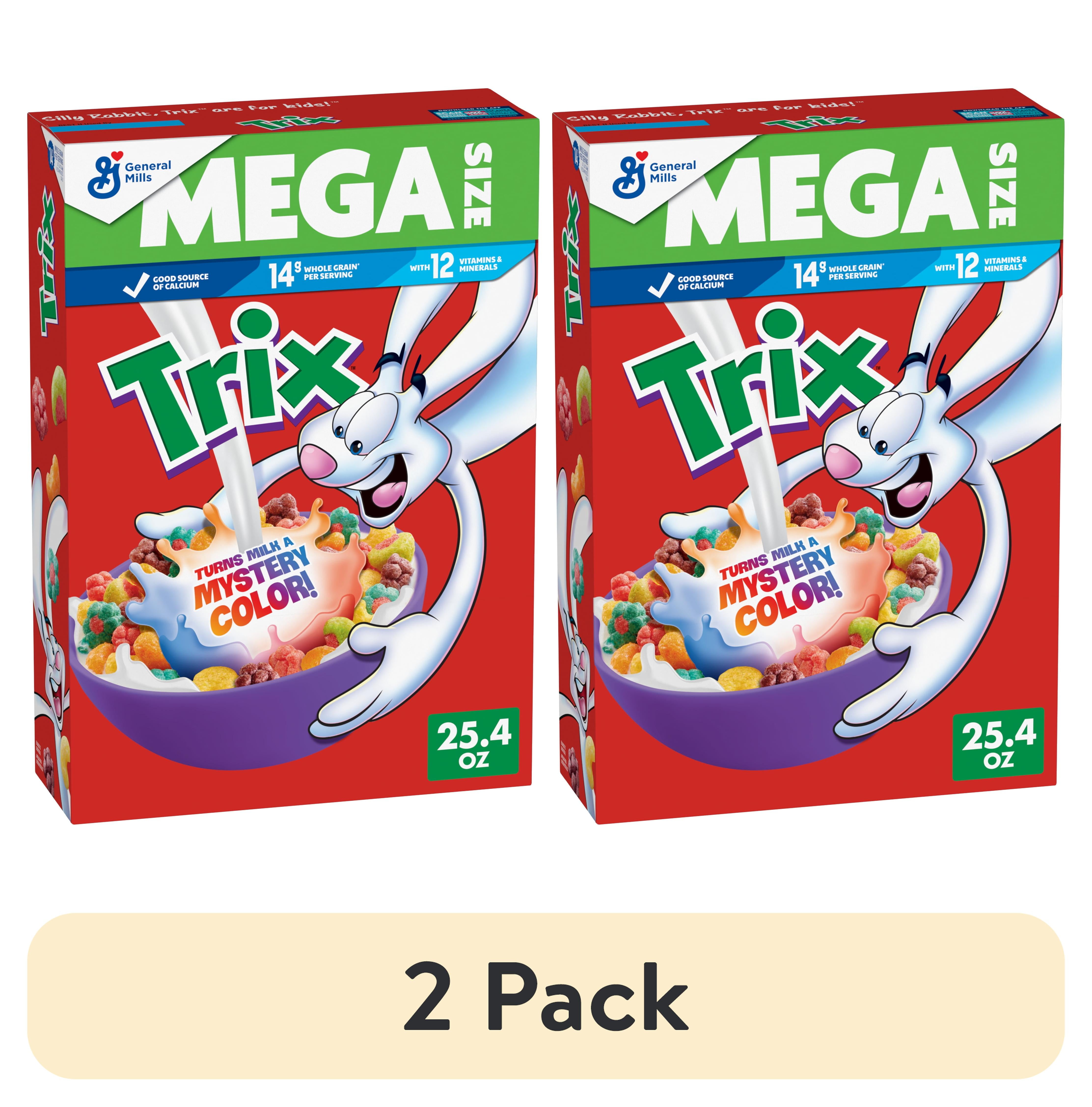 (2 pack) Trix Fruity Breakfast Cereal, 6 Fruity Shapes, Whole Grain ...